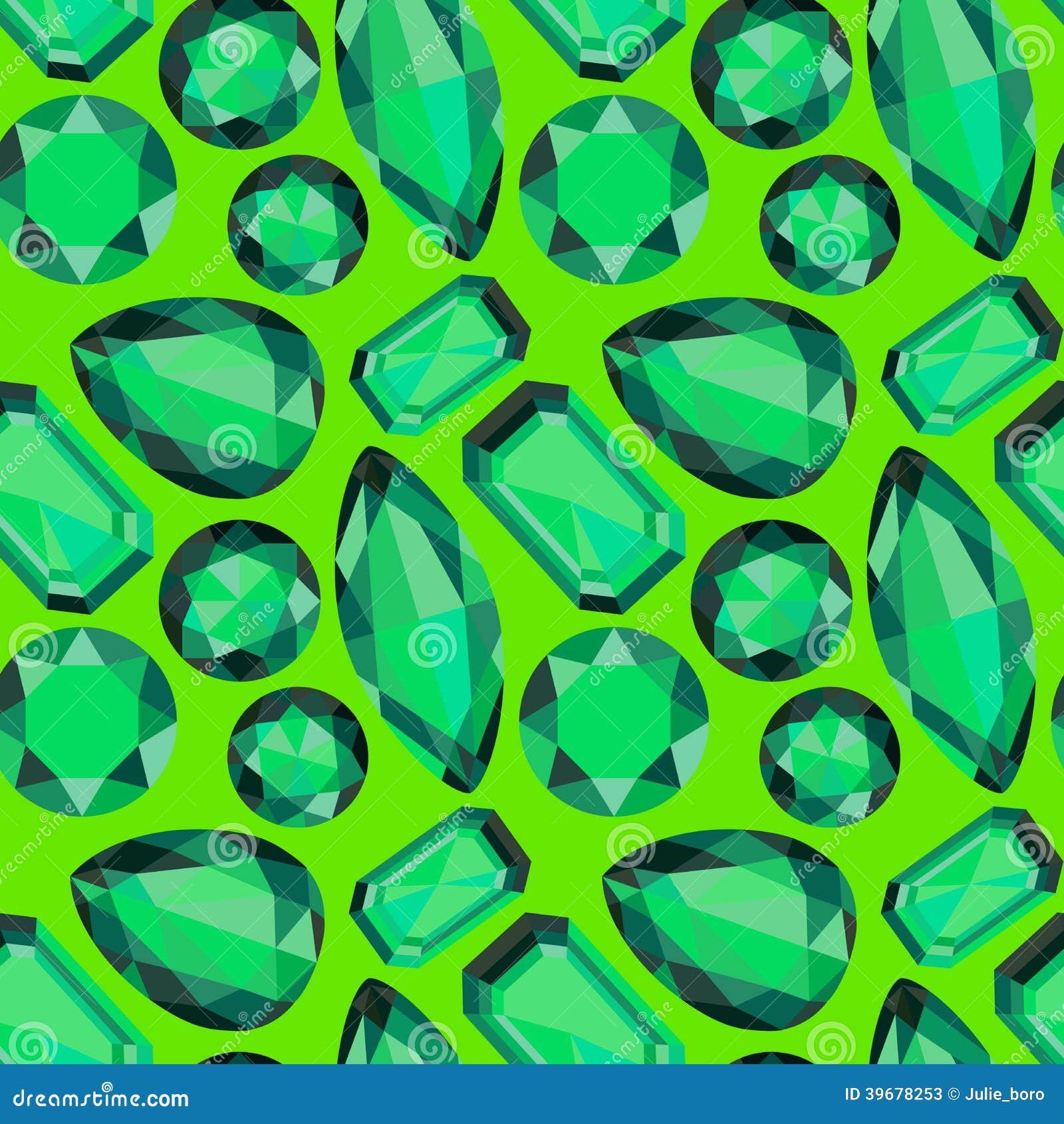 Green Emerald Seamless Pattern. Stock Vector - Illustration of glass ...