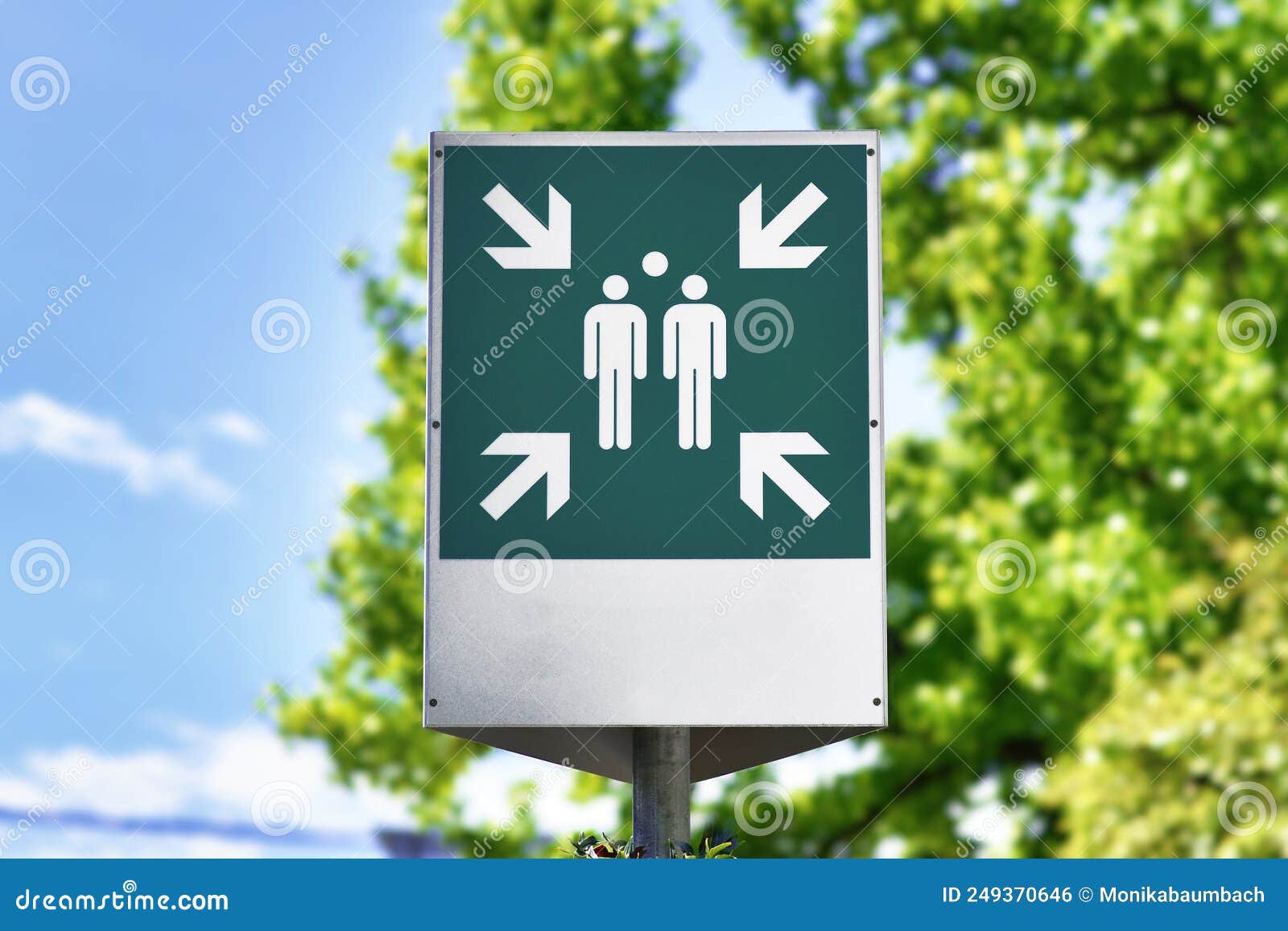 Emergency Assembly Point Sign Stock Photo - Image of rescue, evacuation ...