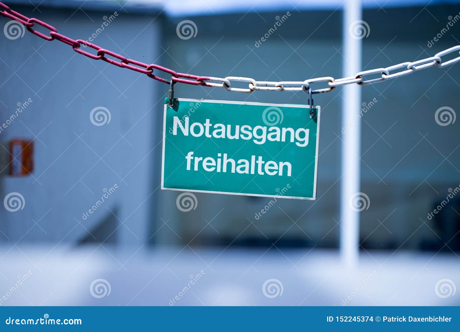 Green Emergency Exit Plate, â€œNotausgang Freihaltenâ€ , German Stock ...