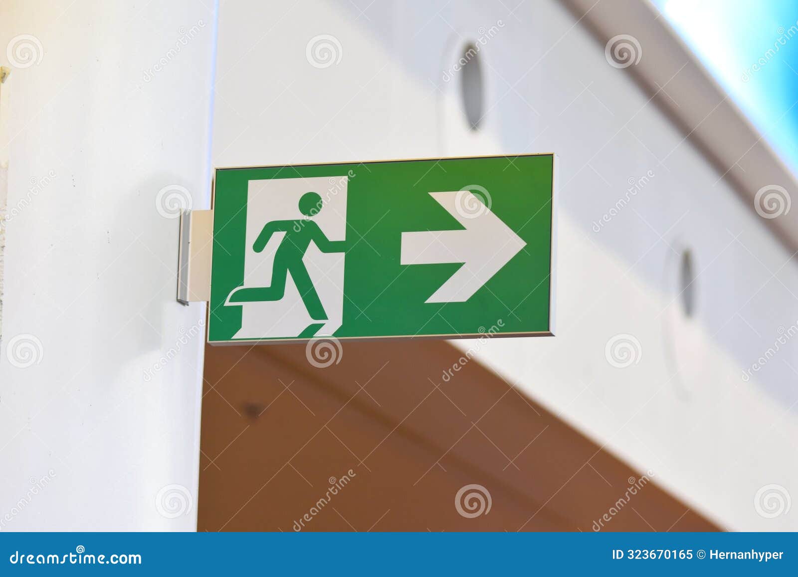 Green Emergency Exit Sign. Abstract Communication, International ...