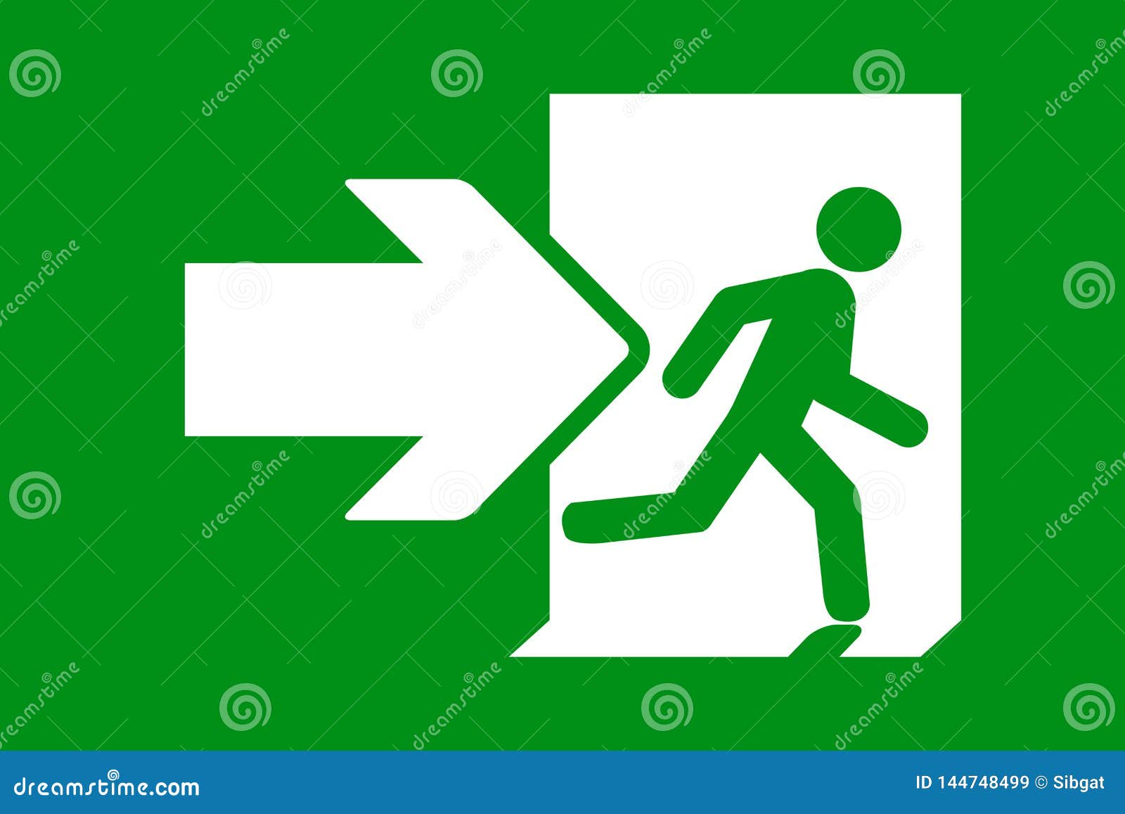 Green Emergency Exit Sign. Fire Exit Sign, Emergency Door Symbol ...