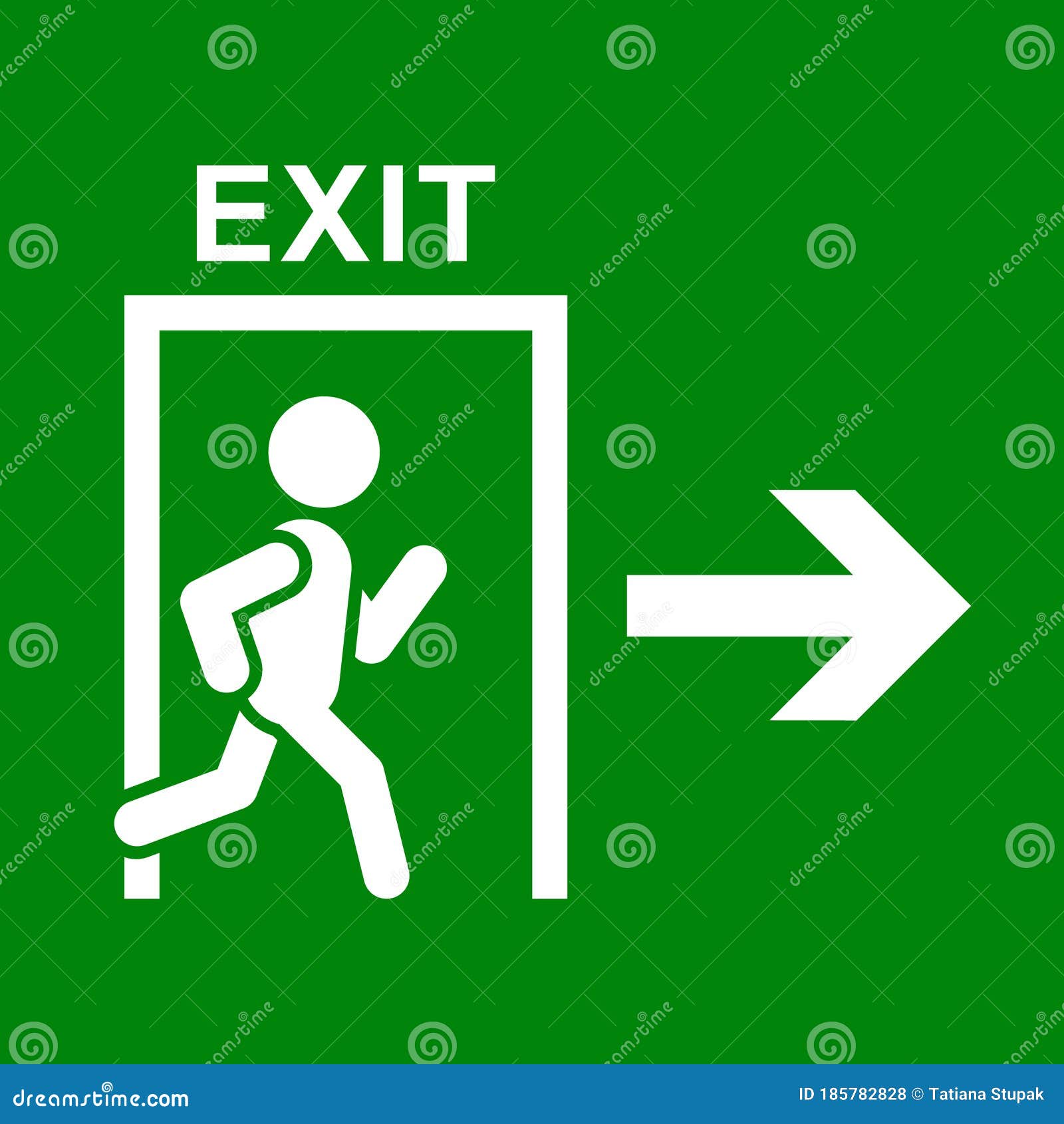 Green Emergency Exit Sign, Vector Illustration Stock Vector ...