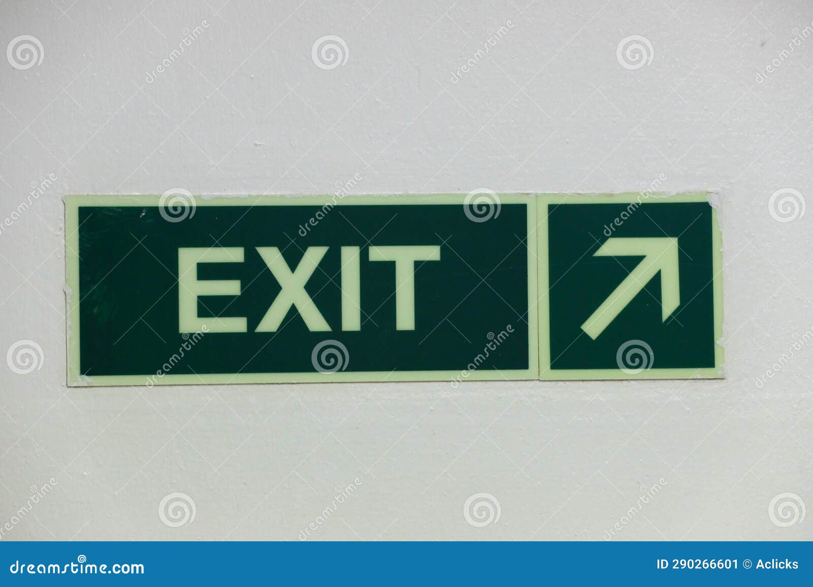 Green Emergency Exit Sign on White Stock Image - Image of ceiling ...