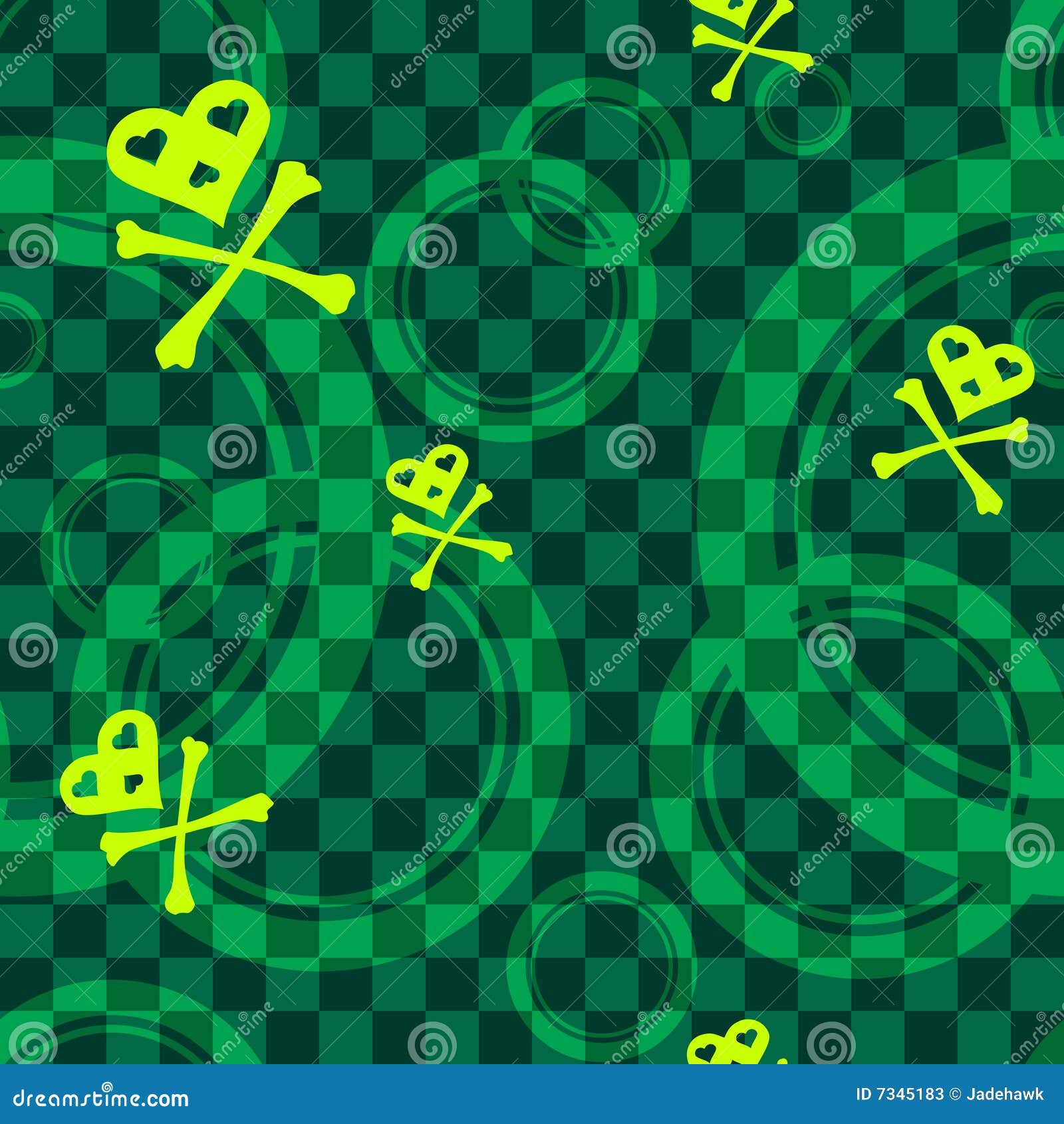 Green Emo Seamless Pattern with Circles Stock Vector - Illustration of ...