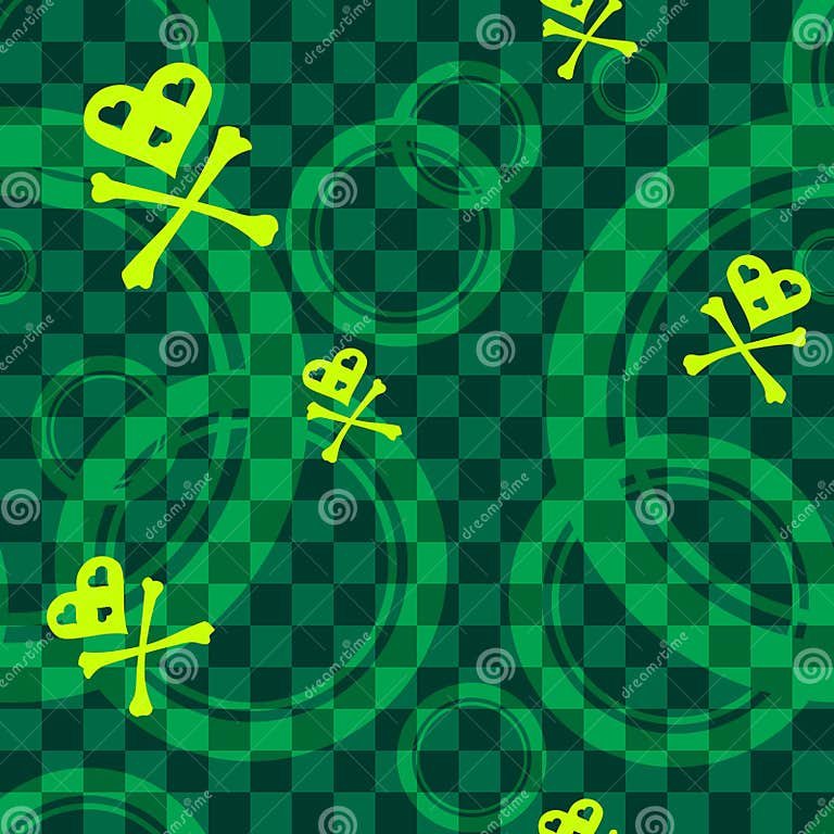 Green Emo Seamless Pattern with Circles Stock Vector - Illustration of ...