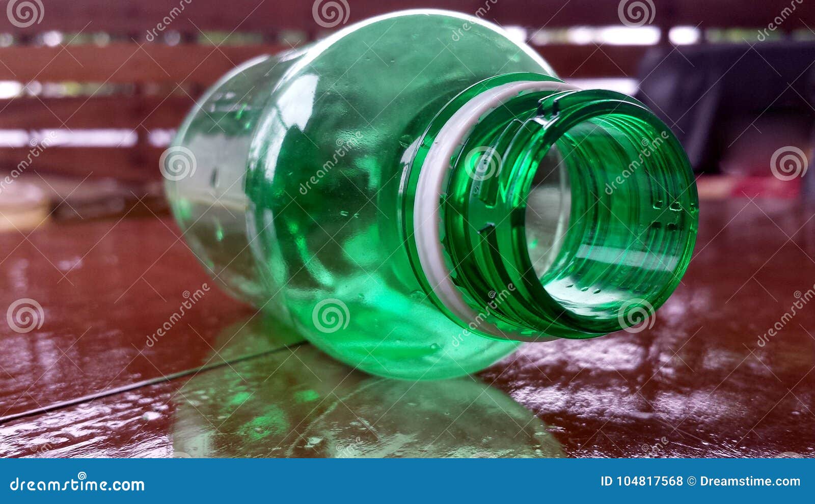 Green Empty Bottled Soft Drink Stock Photo - Image of closeup, clean ...