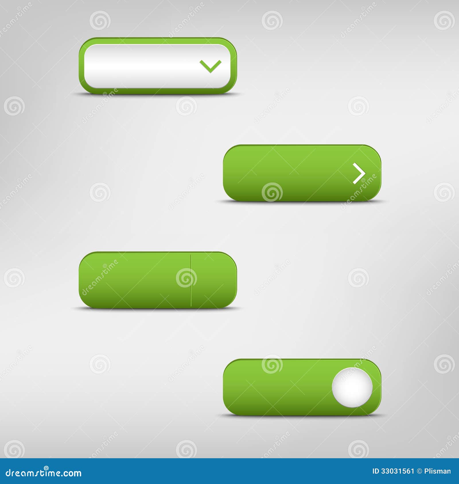 Green Empty Rectangular Buttons Stock Illustration - Illustration of ...