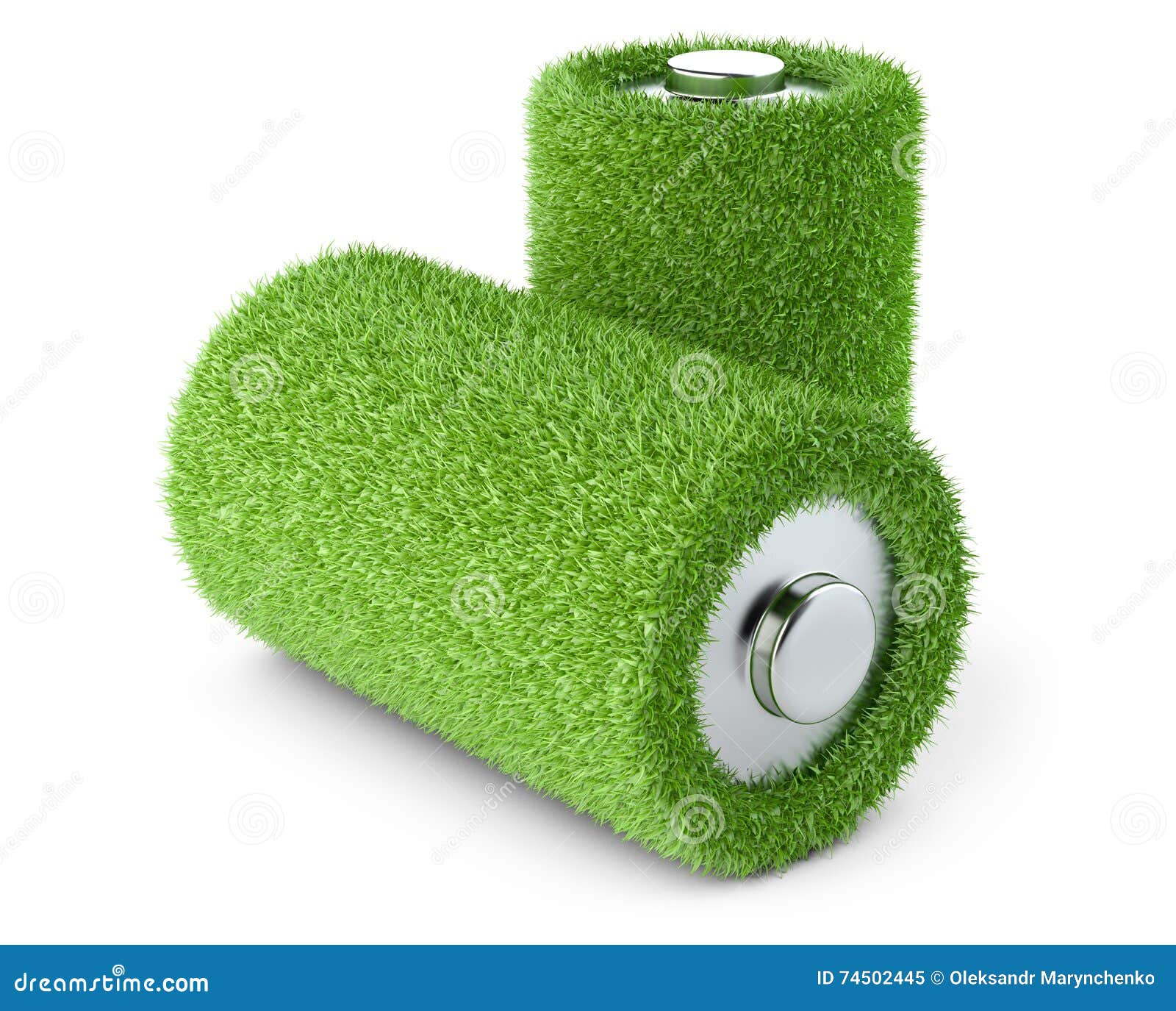 Green Energy. Battery from Grass Stock Illustration - Illustration of ...