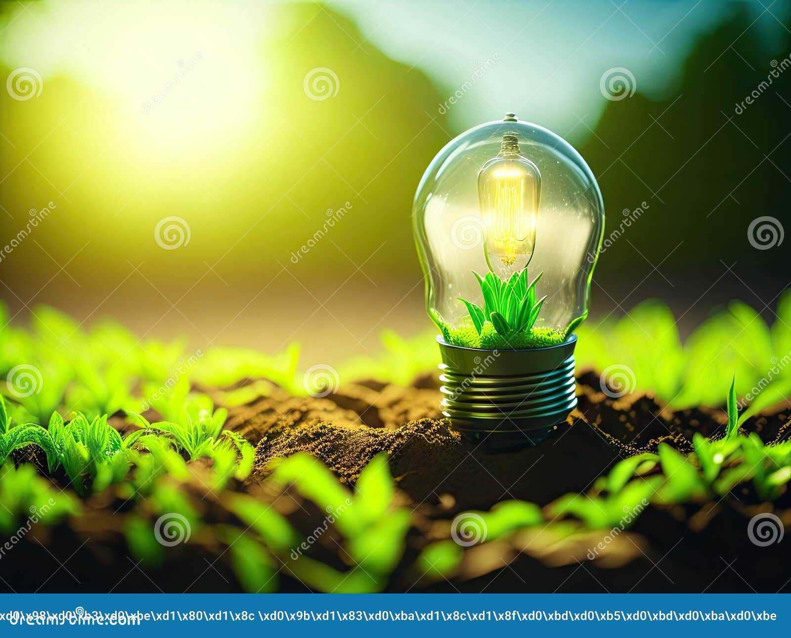 Green Energy and a Bright Future a Light Bulb. Ai Generative Stock ...