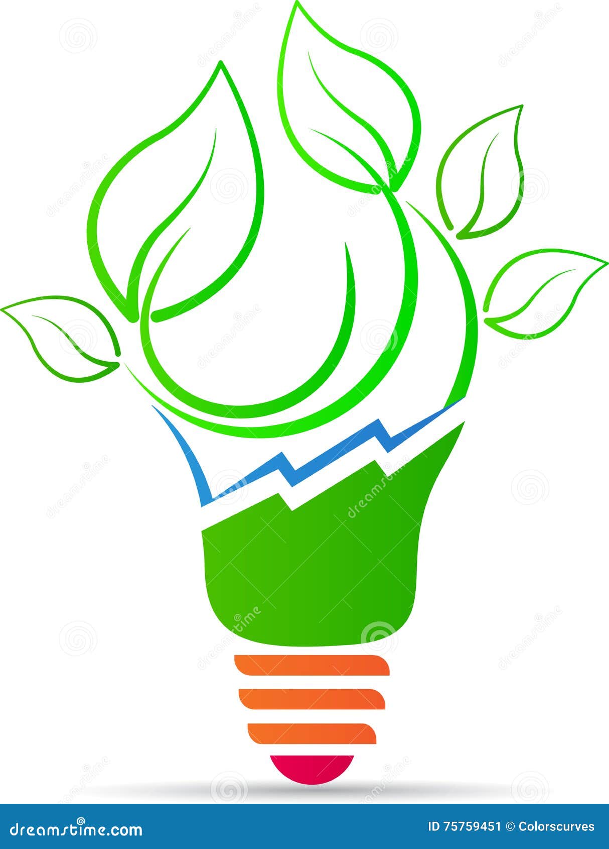 Green energy bulb plant stock vector. Illustration of lamp - 75759451