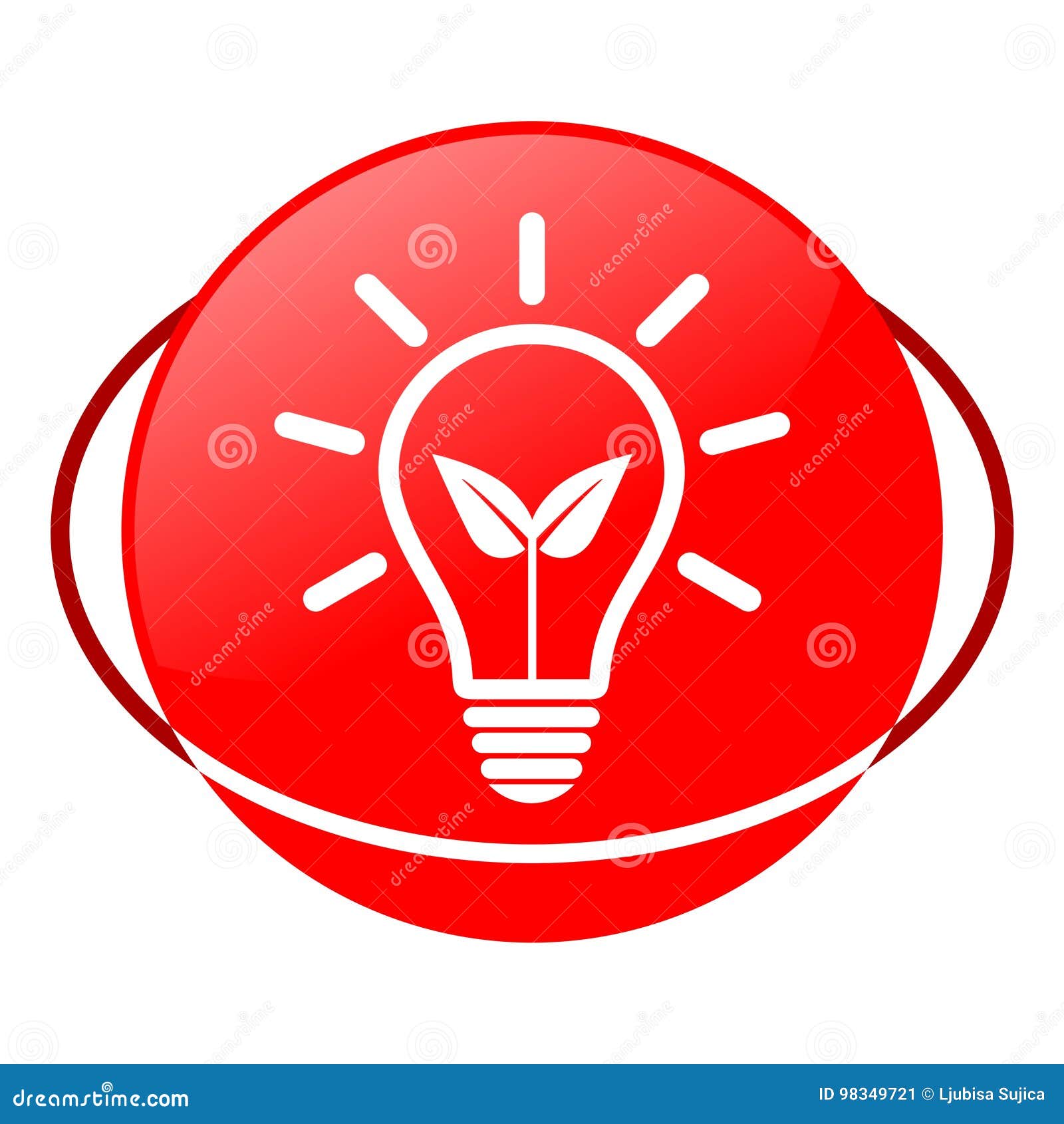 Green Energy Bulb Vector Illustration, Red Icon Stock Vector ...