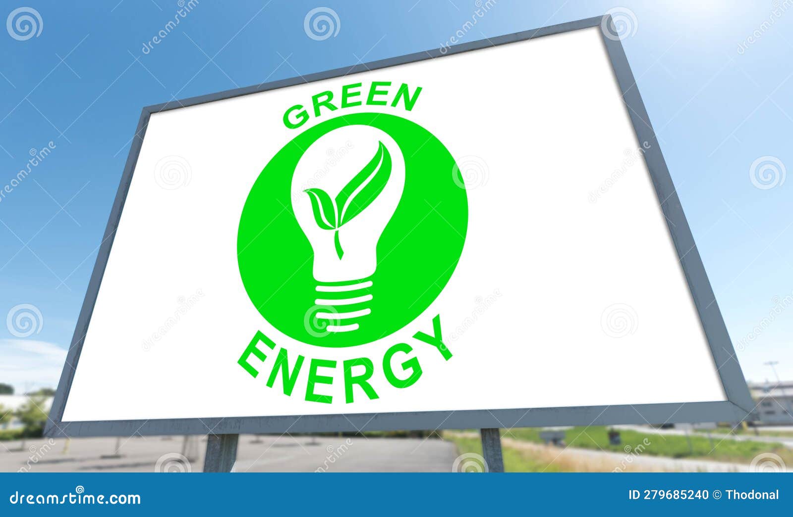 Green Energy Concept on a Billboard Stock Photo - Image of sustainable ...