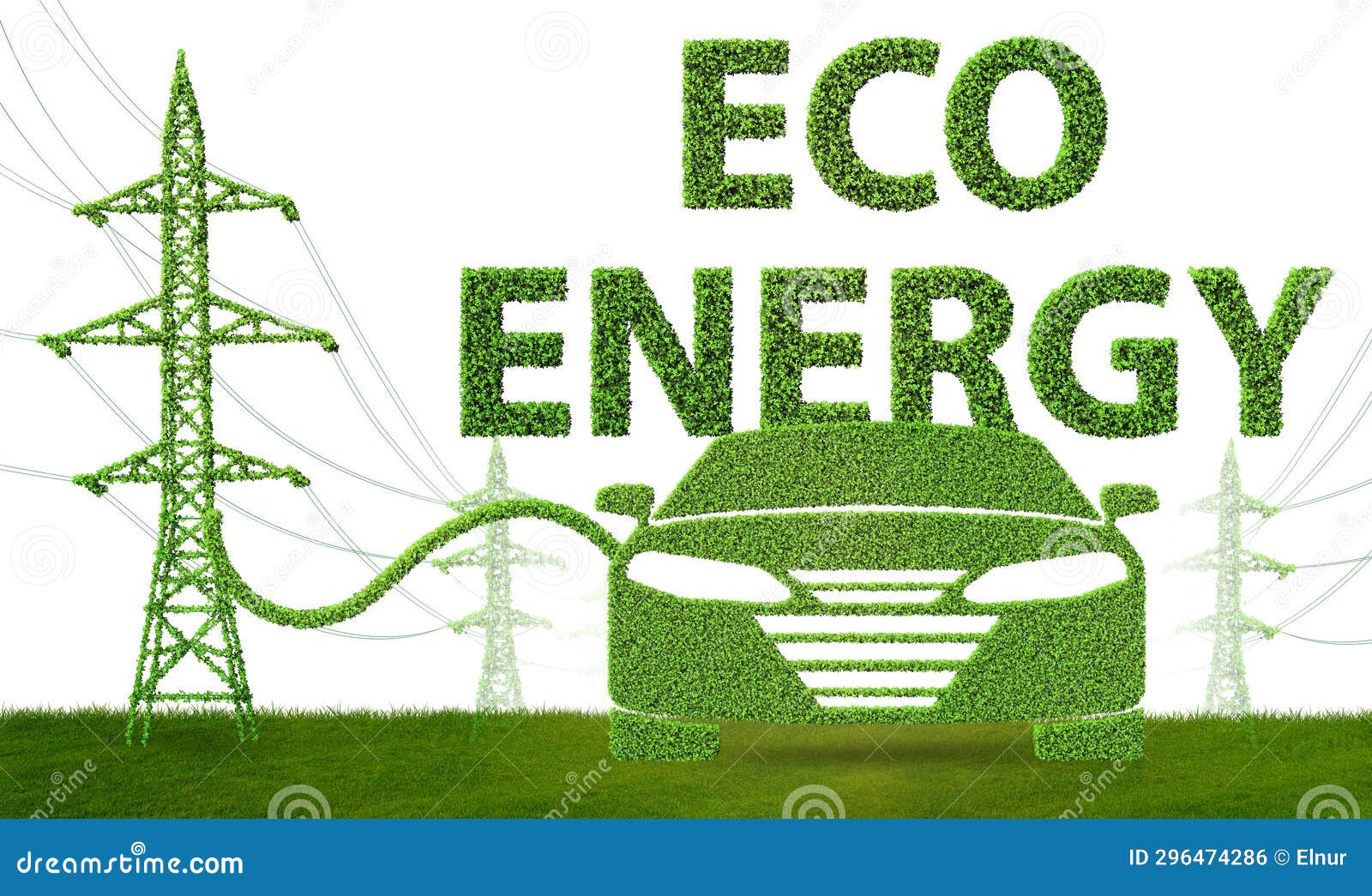 Green Energy Concept - 3d Rendering Stock Illustration - Illustration ...
