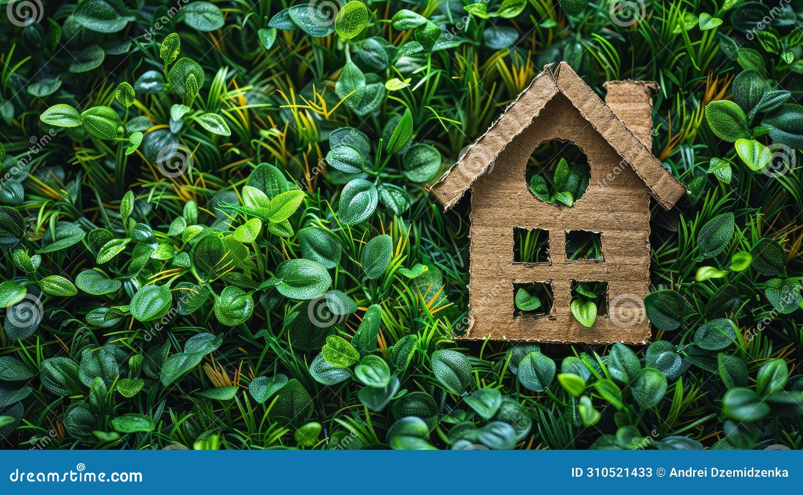 Green Energy Concept Illustration on Grass with Cardboard Cutouts ...