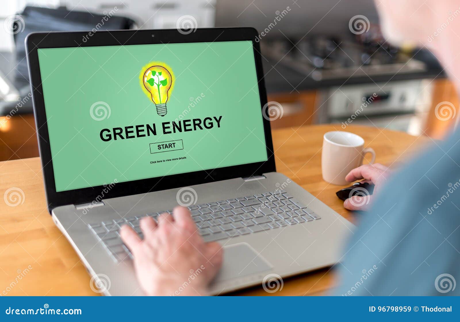 Green Energy Concept on a Laptop Stock Image - Image of technology ...