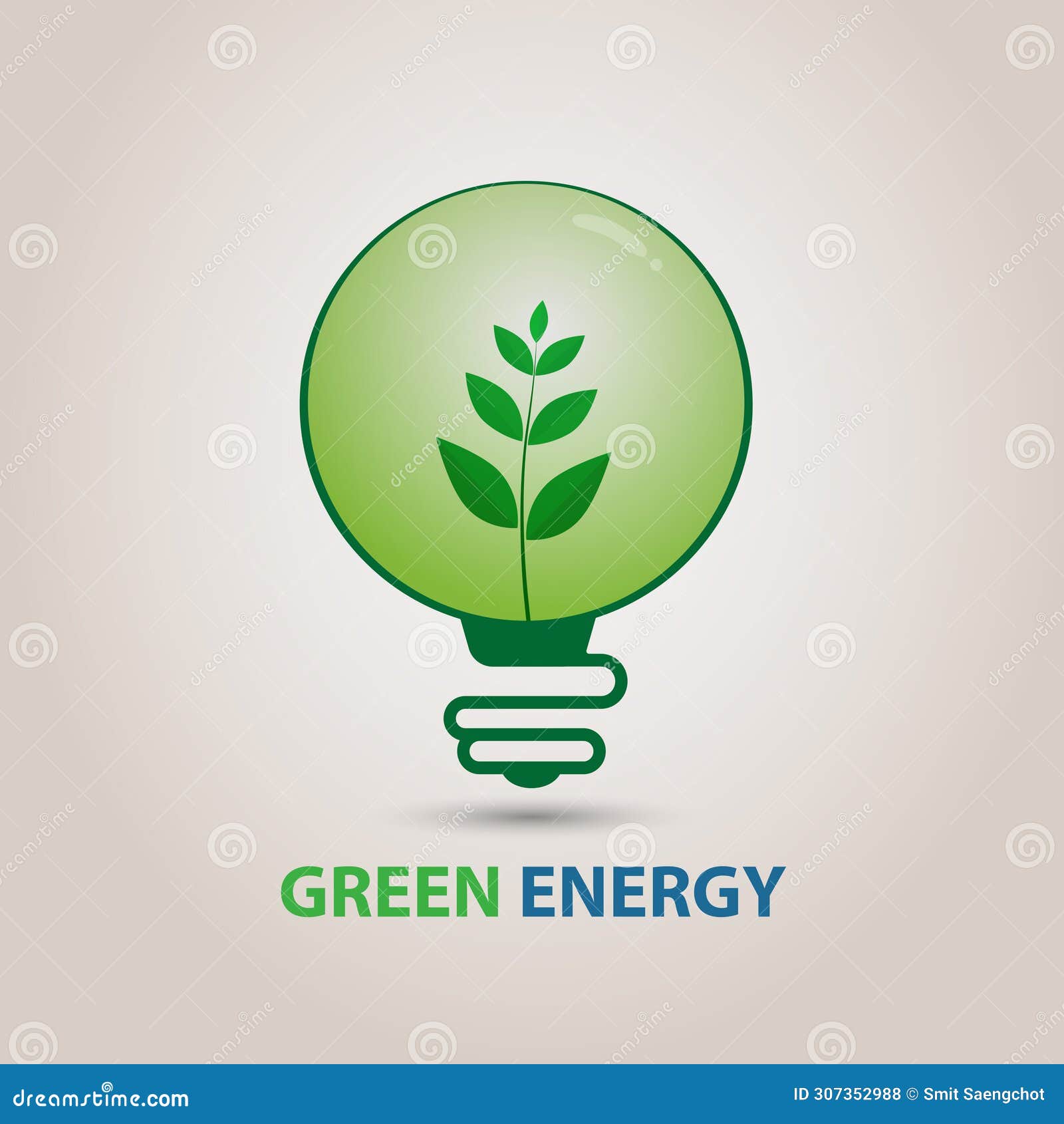 Energy Saving Eco LED Lamp Technology Nature Concept, Light Bulb with ...