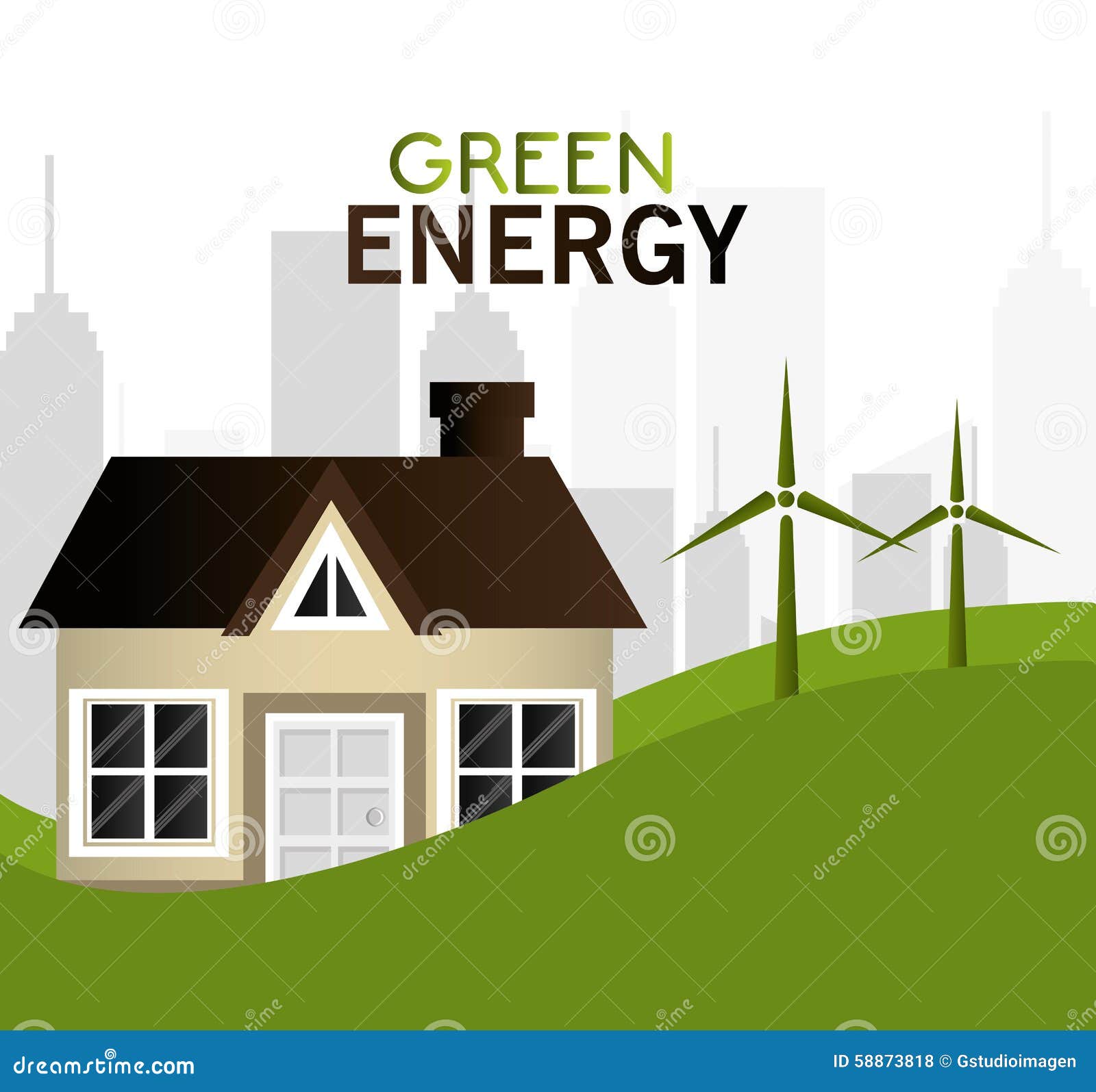 Green energy design. stock vector. Illustration of home - 58873818