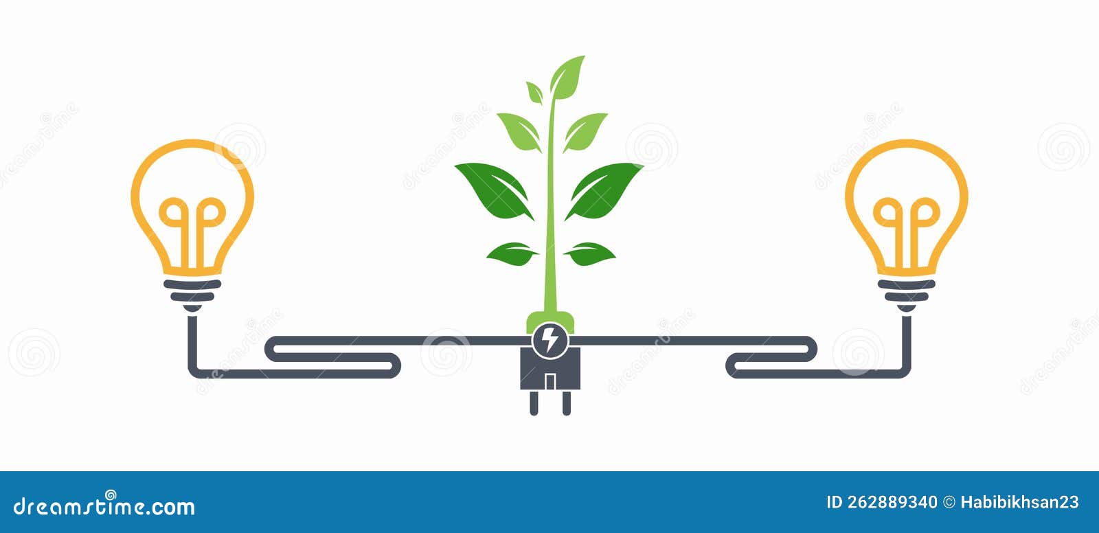 Green Energy Electricity, Electric Plug Icon Sign with Cable and Leaf ...