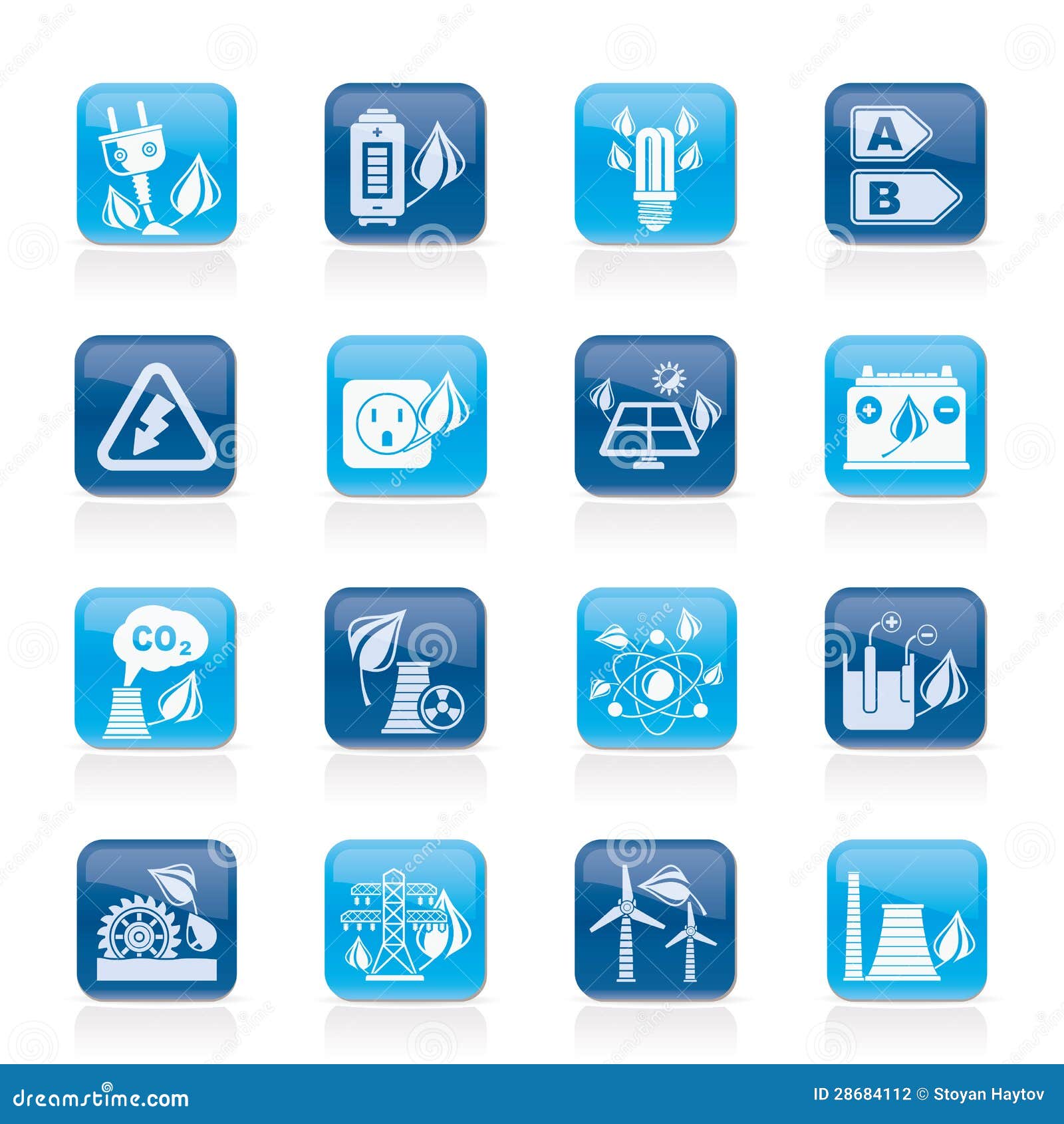 Green Energy and Environment Icons Stock Vector - Illustration of ...
