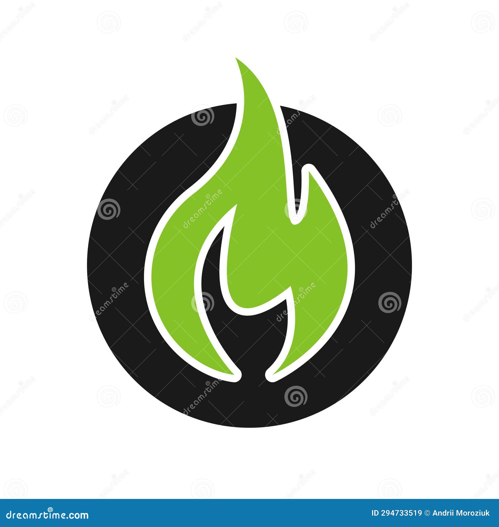 Green Energy Fire. the Energy of Nature. Icon. Illustration. Stock ...