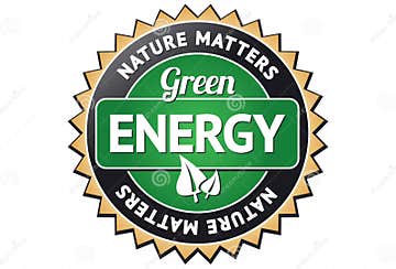 Green Energy Label stock illustration. Illustration of button - 17683369