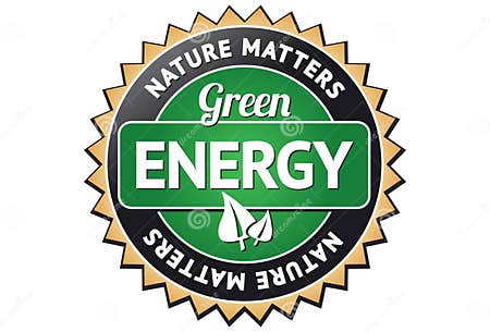 Green Energy Label stock illustration. Illustration of button - 17683369