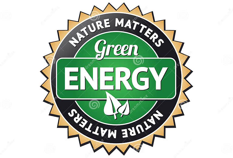 Green Energy Label stock illustration. Illustration of button - 17683369