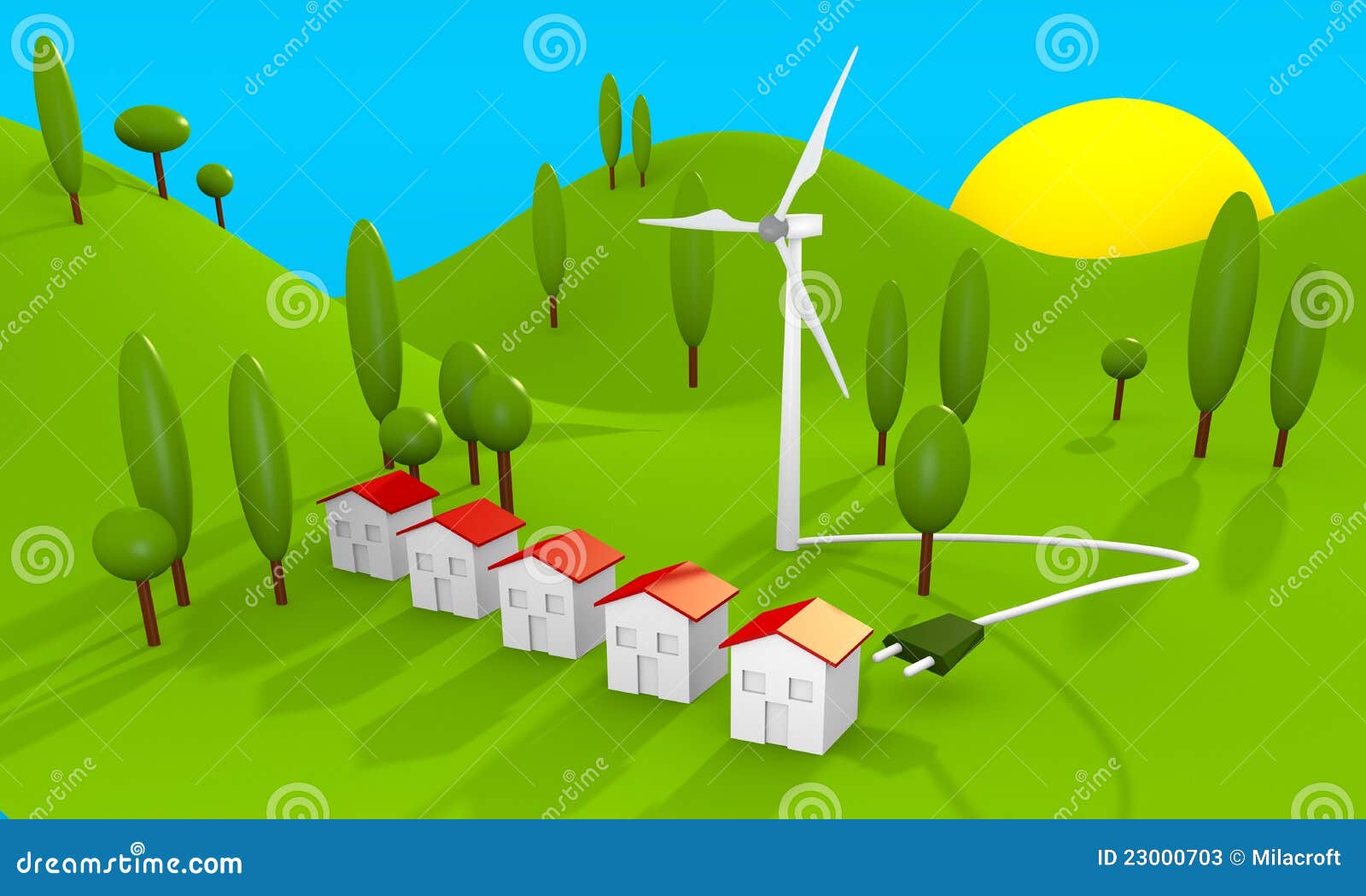 Green energy landscape stock illustration. Illustration of power - 23000703
