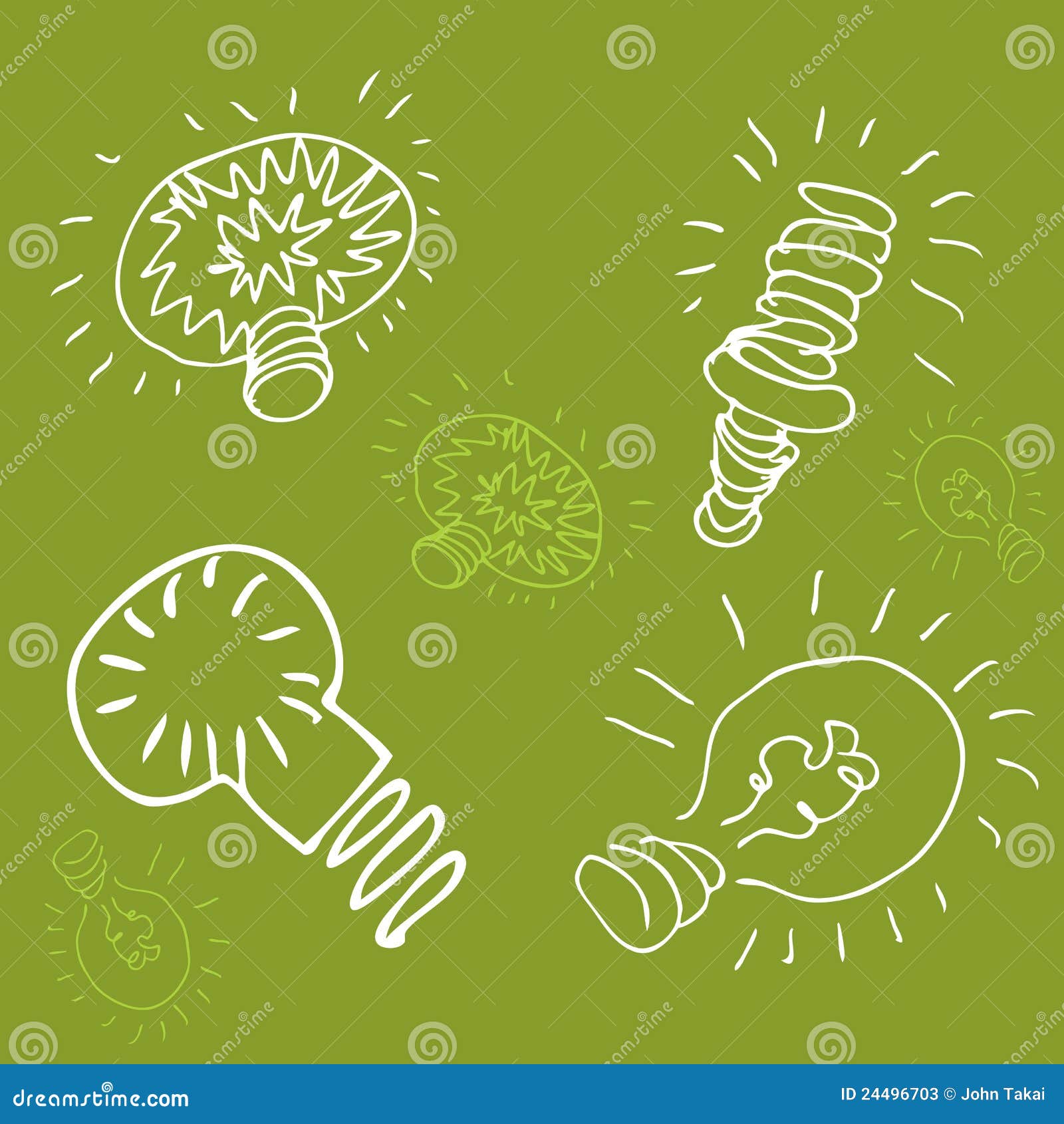 Green Energy Light Bulb Drawing Stock Vector - Illustration of green ...