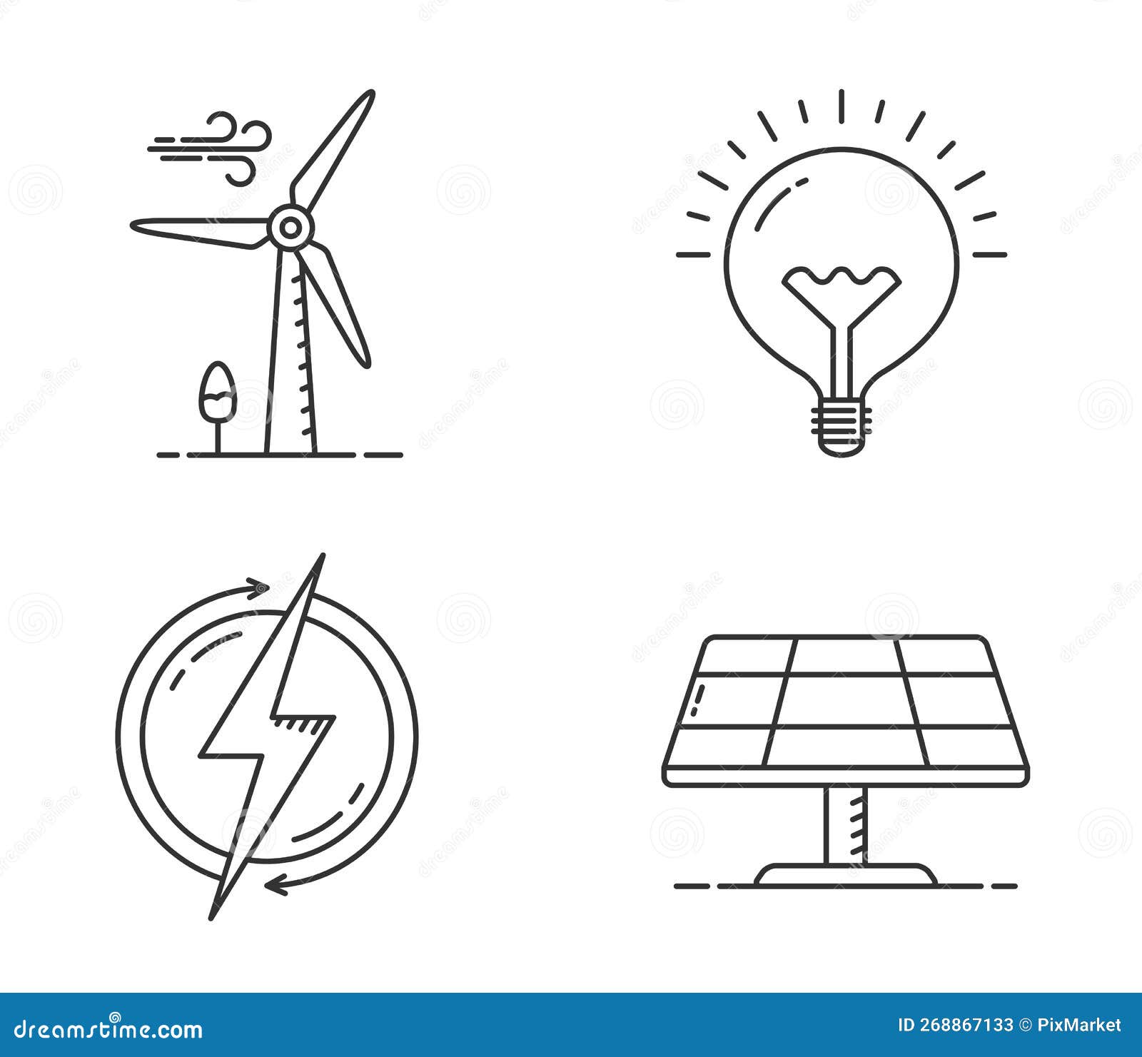 Eco Energy Line Color Icon. Alternative Energy Sign. Eco Friendly ...