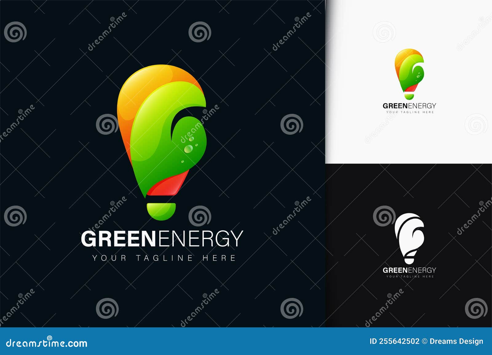 Green Energy Logo Design with Gradient Stock Vector - Illustration of ...