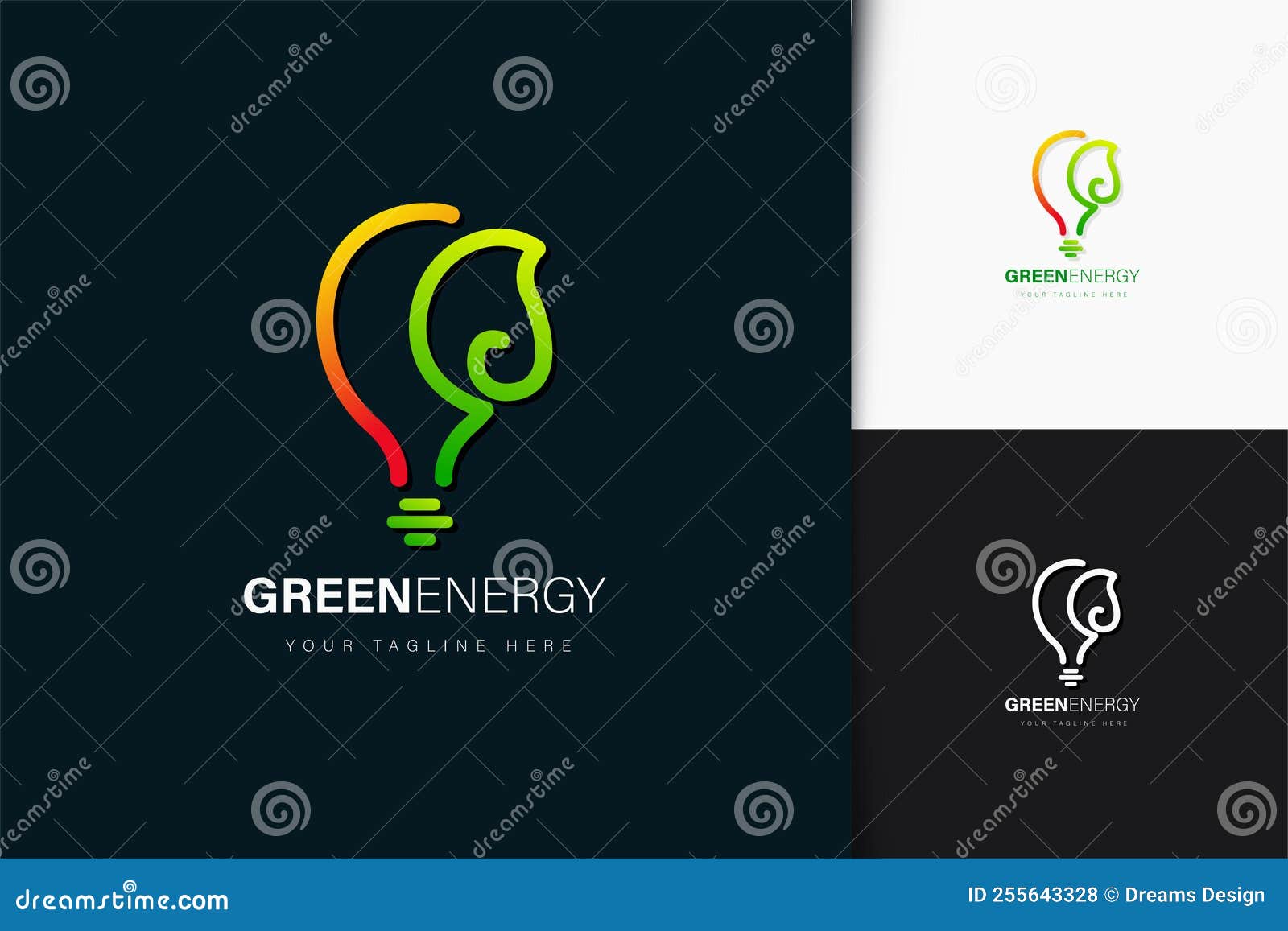 Green Energy Logo Design with Gradient Stock Vector - Illustration of ...