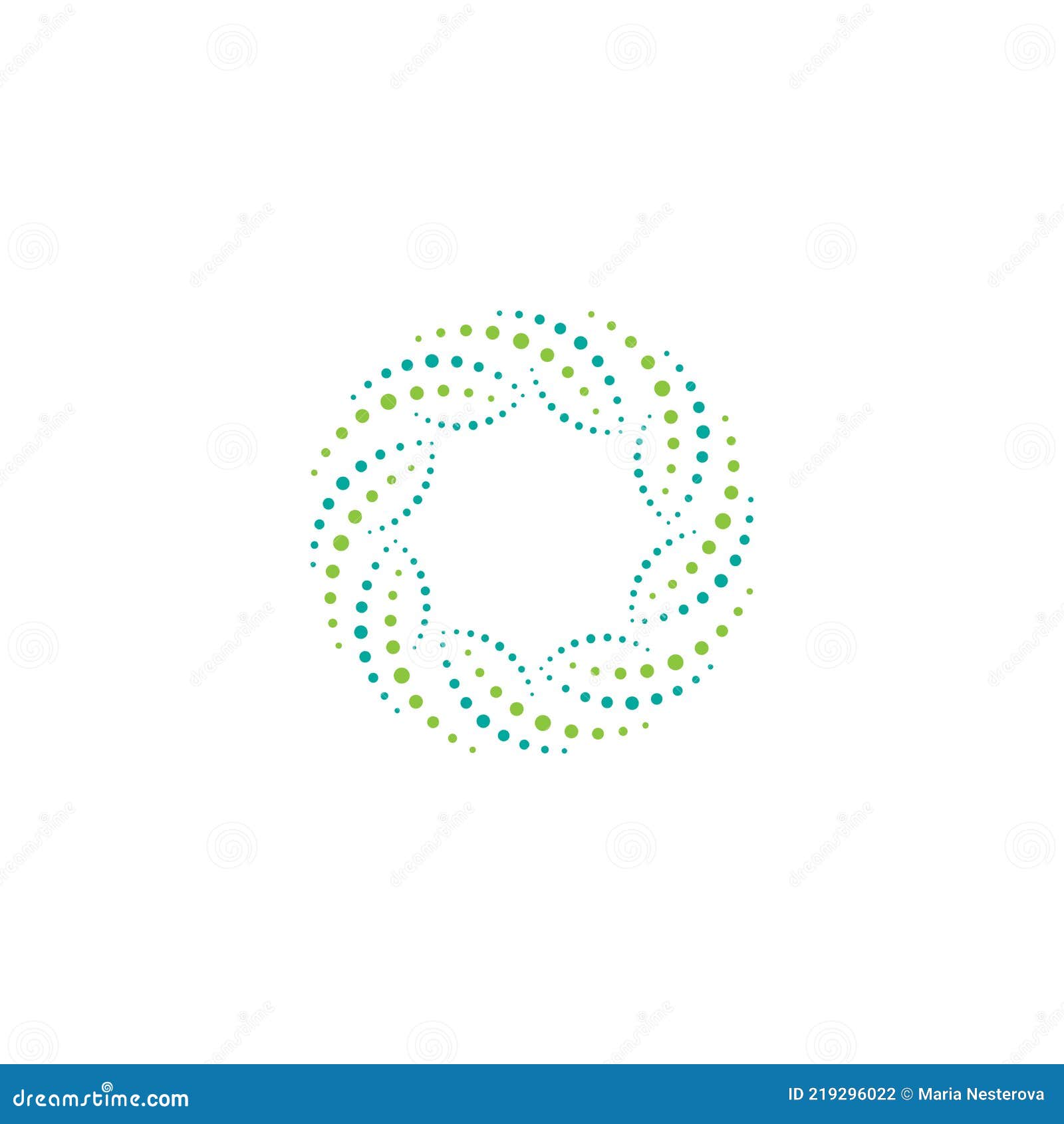 Green Energy Round Logo Isolated on White. Circles and Dotes Abstract ...