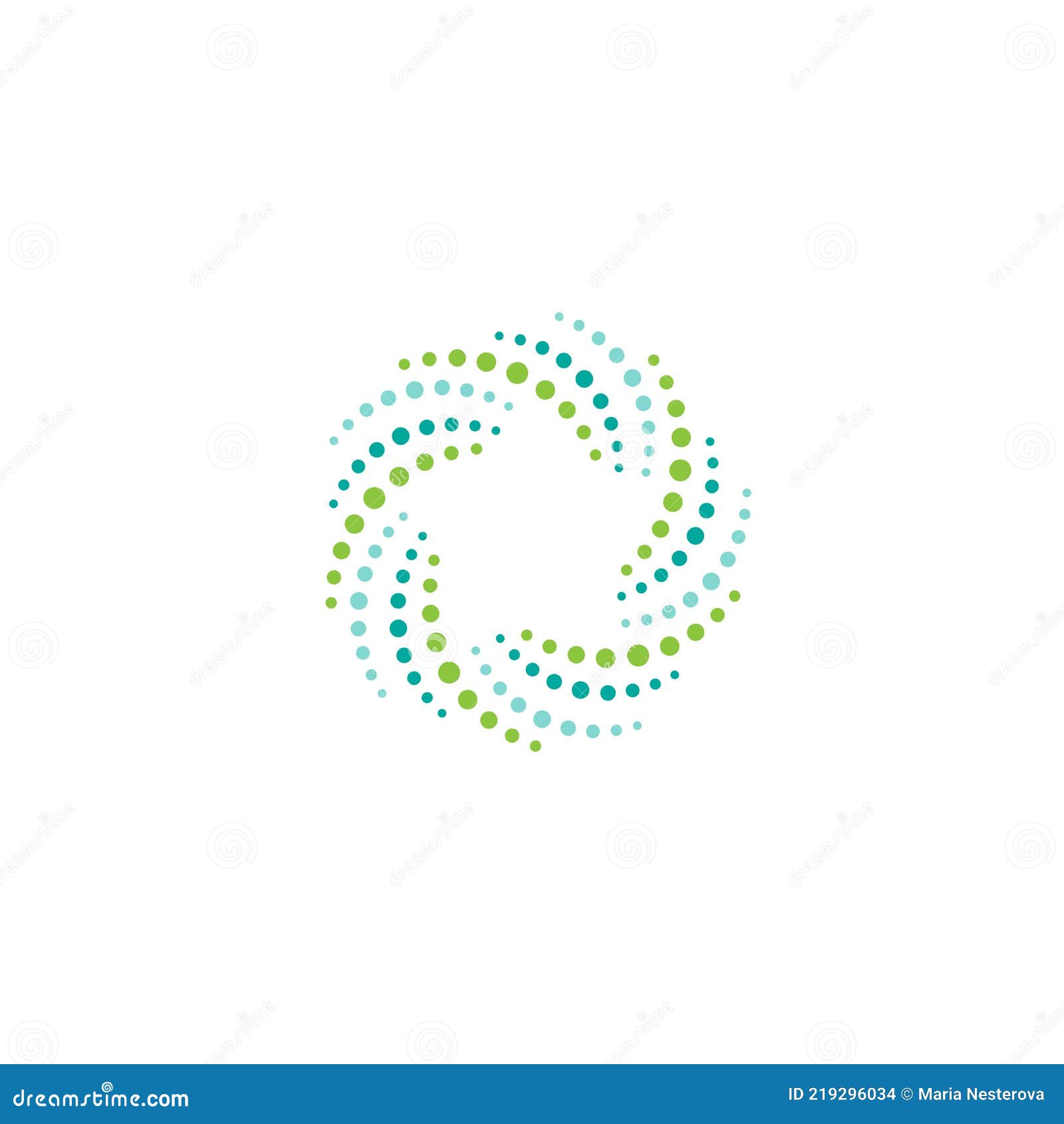 Green Energy Round Logo Isolated on White. Circles and Dotes Abstract ...