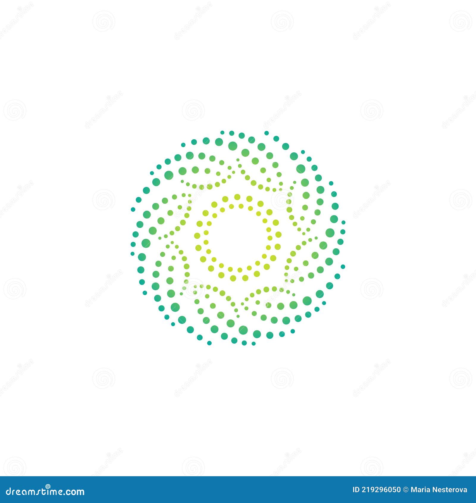 Green Energy Round Logo Isolated on White. Circles and Dotes Abstract ...