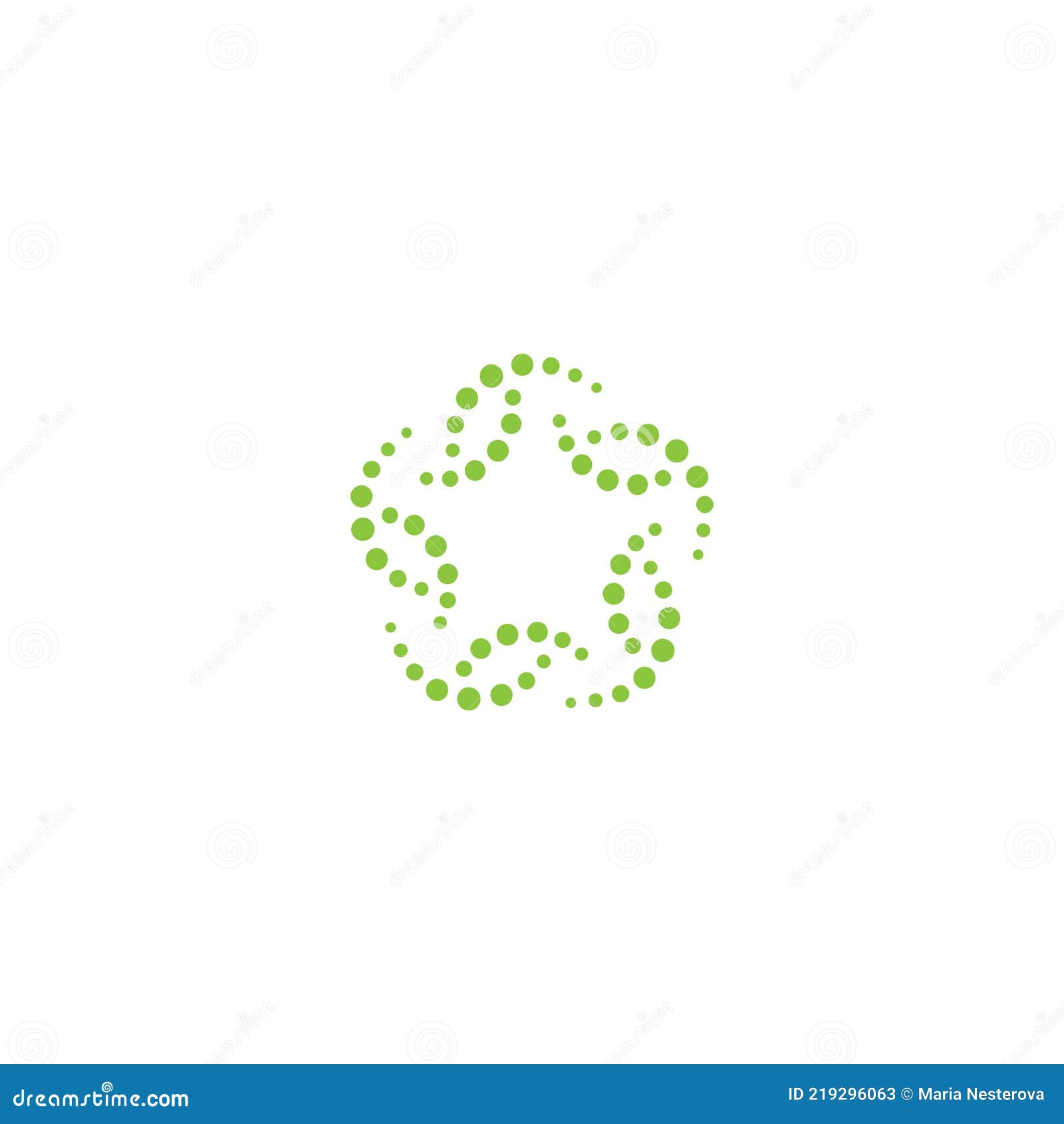 Green Energy Round Logo Isolated on White. Circles and Dotes Abstract ...