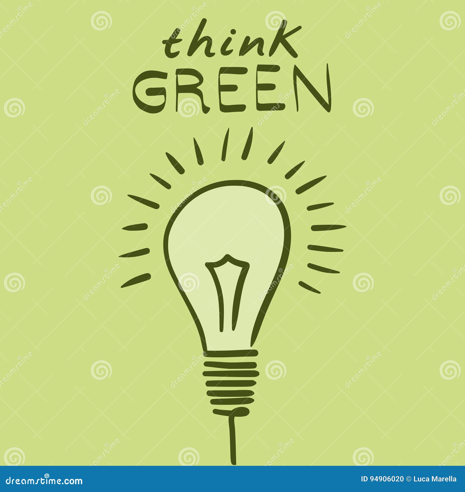 Green energy - Think green stock vector. Illustration of drawn - 94906020