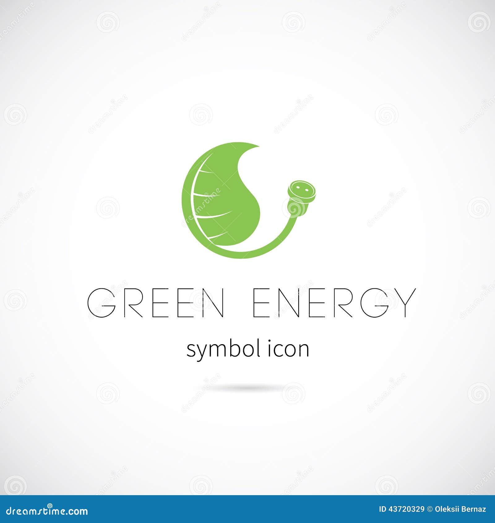 Green Energy Vector Concept Symbol Icon or Label Stock Vector ...