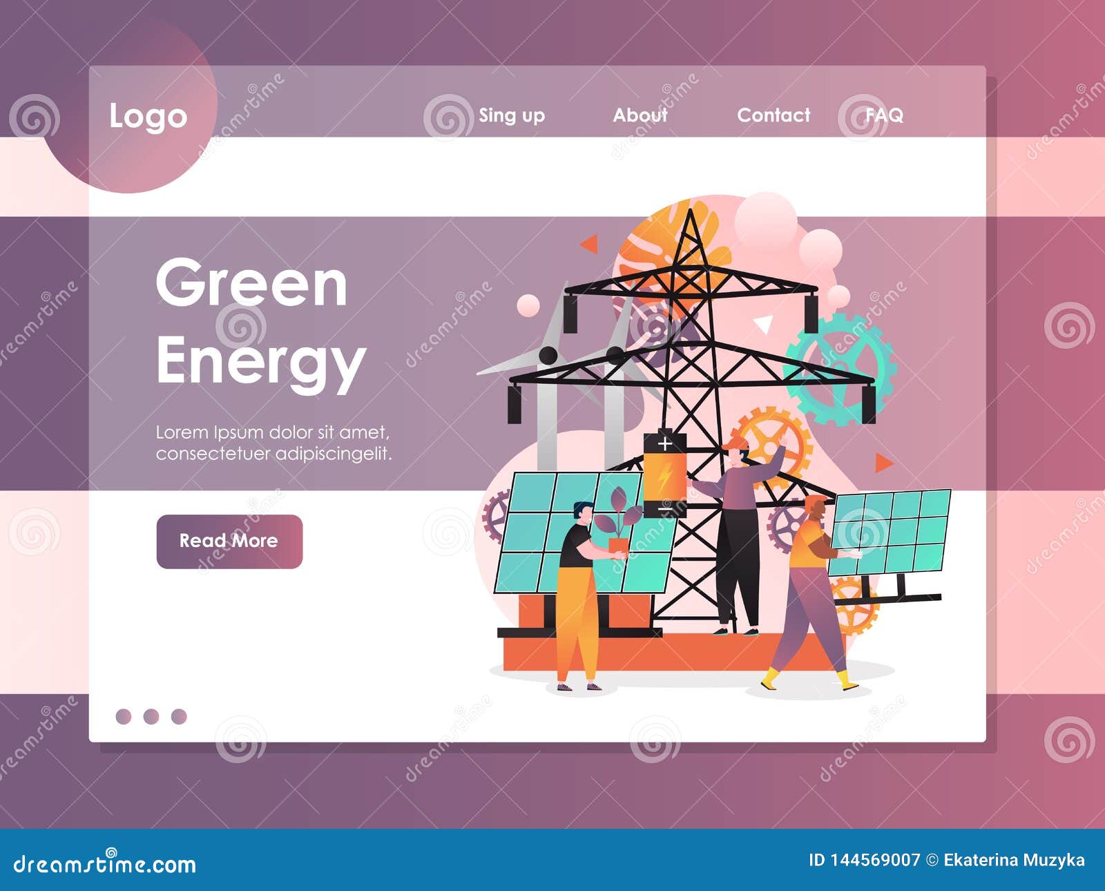 Green Energy Vector Website Landing Page Design Template Stock Vector ...