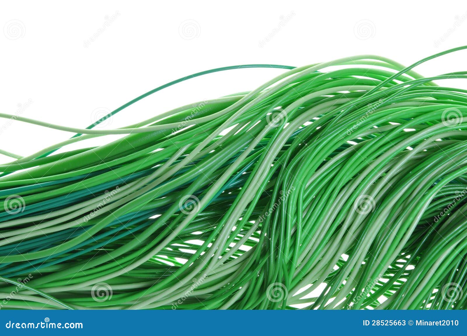 Green Energy Wires Isolated on White Background Stock Image - Image of ...