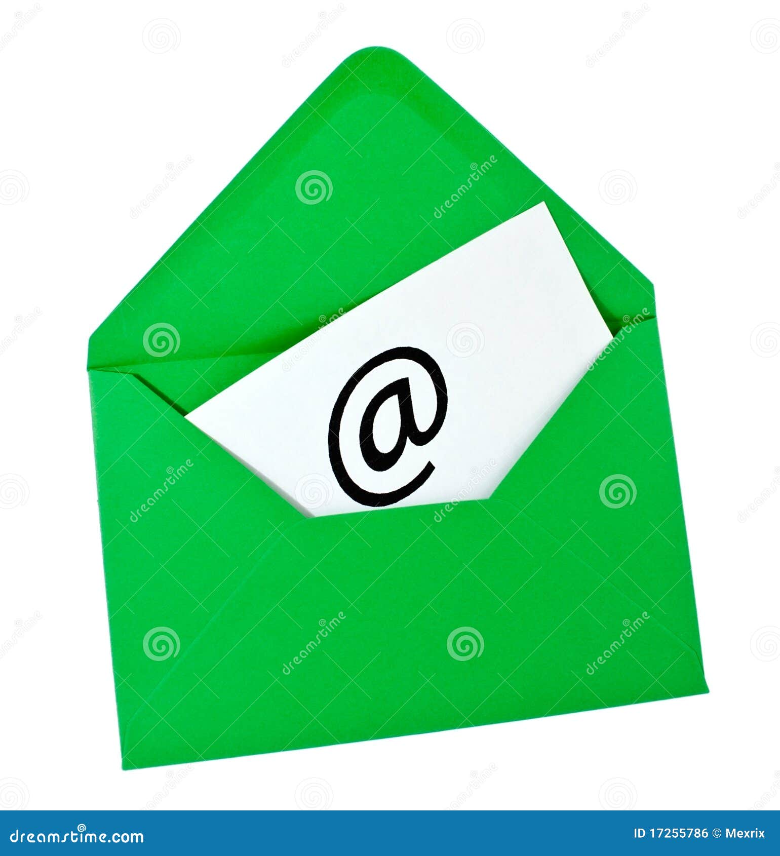 Green Envelope with Email Symbol Stock Photo - Image of computer, email ...