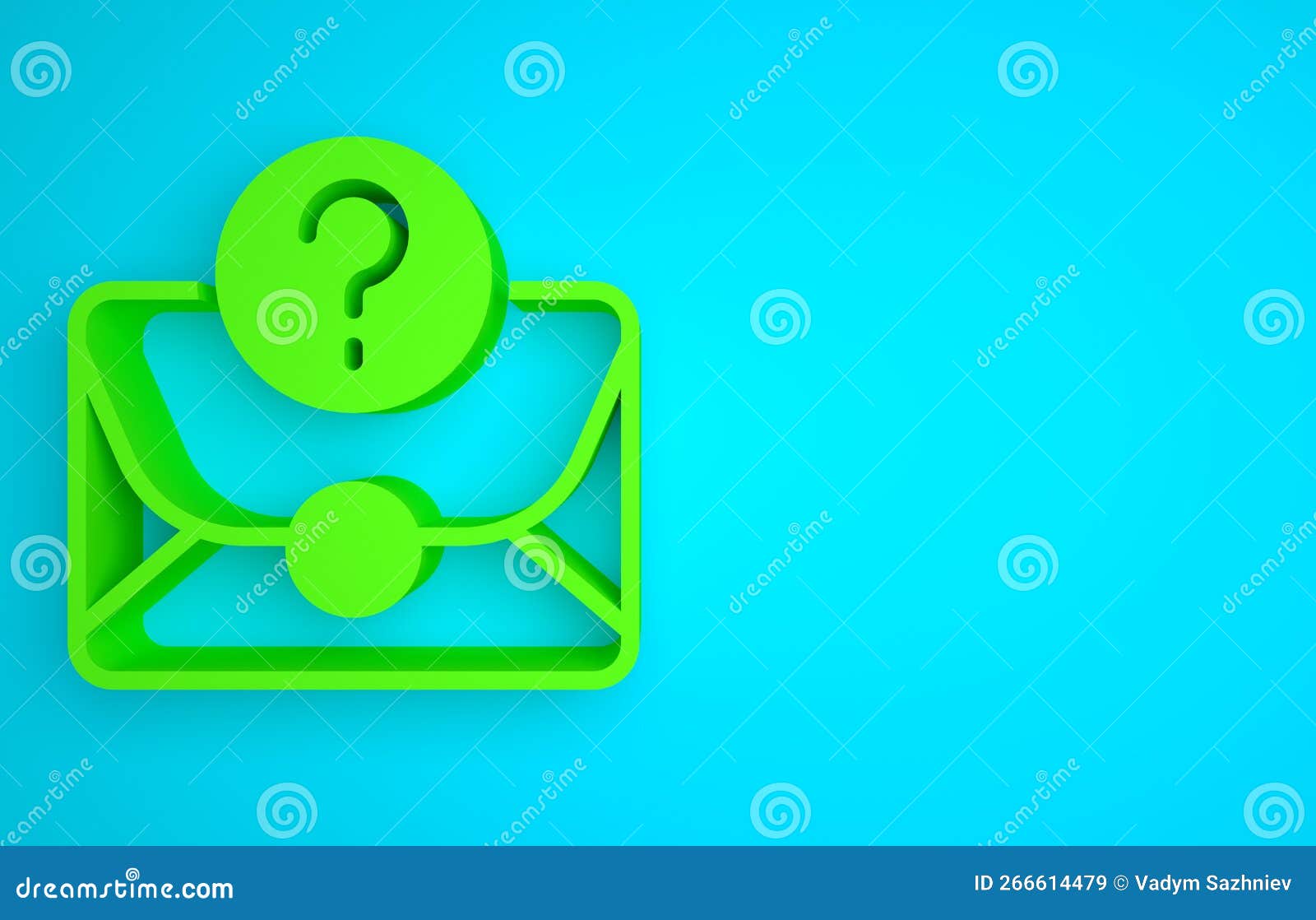 Green Envelope with Question Mark Icon Isolated on Blue Background ...
