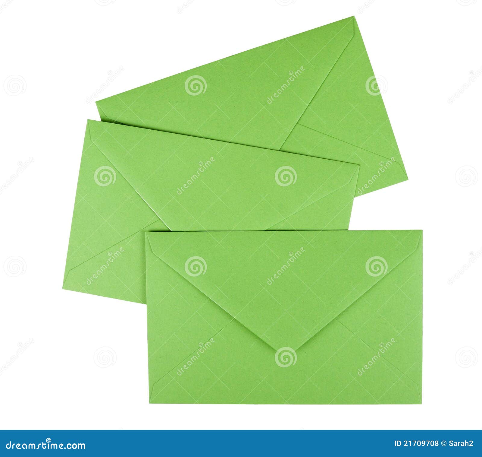 Green Envelopes, White Background Stock Photo - Image of textured ...