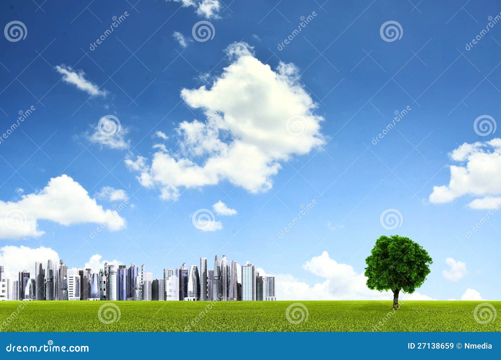 Green Environment City stock image. Image of cloud, office - 27138659