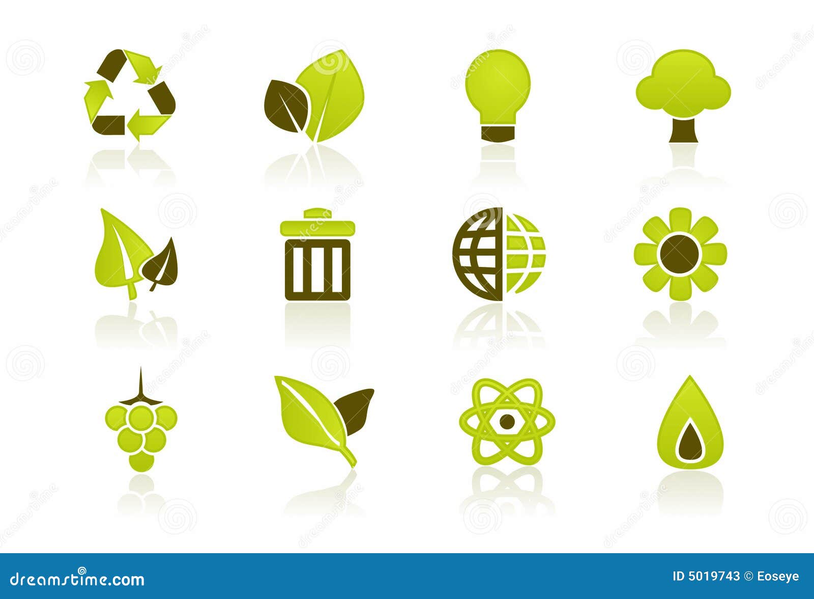 Green Environment Icon Set stock illustration. Illustration of ...