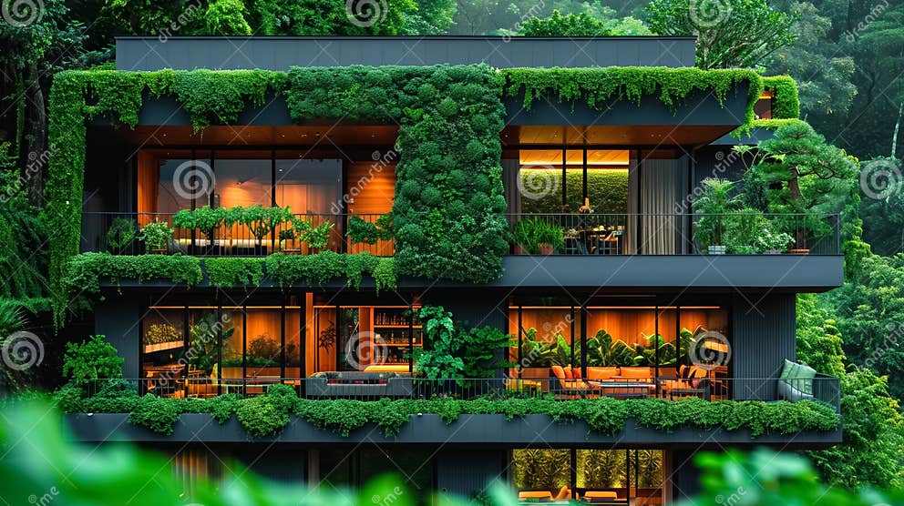 Green Environment and Trees, Eco-friendly Design Stock Illustration ...