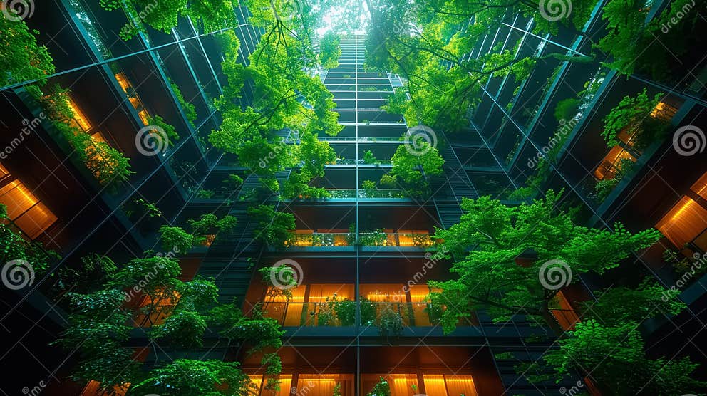 Green Environment and Trees, Eco-friendly Design Stock Illustration ...