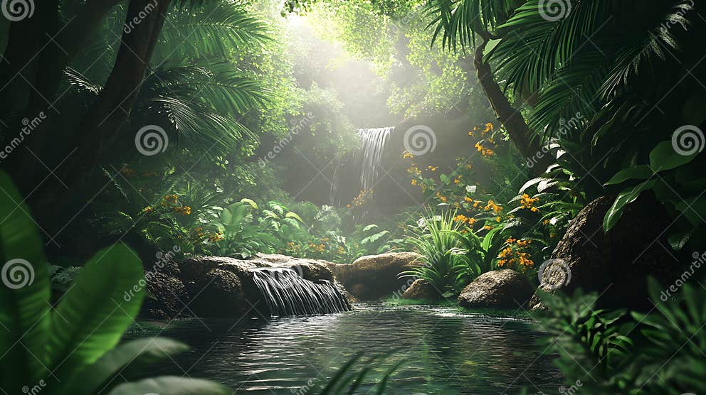 Green Environment of a Tropical Forest Landscape Stock Photo - Image of ...