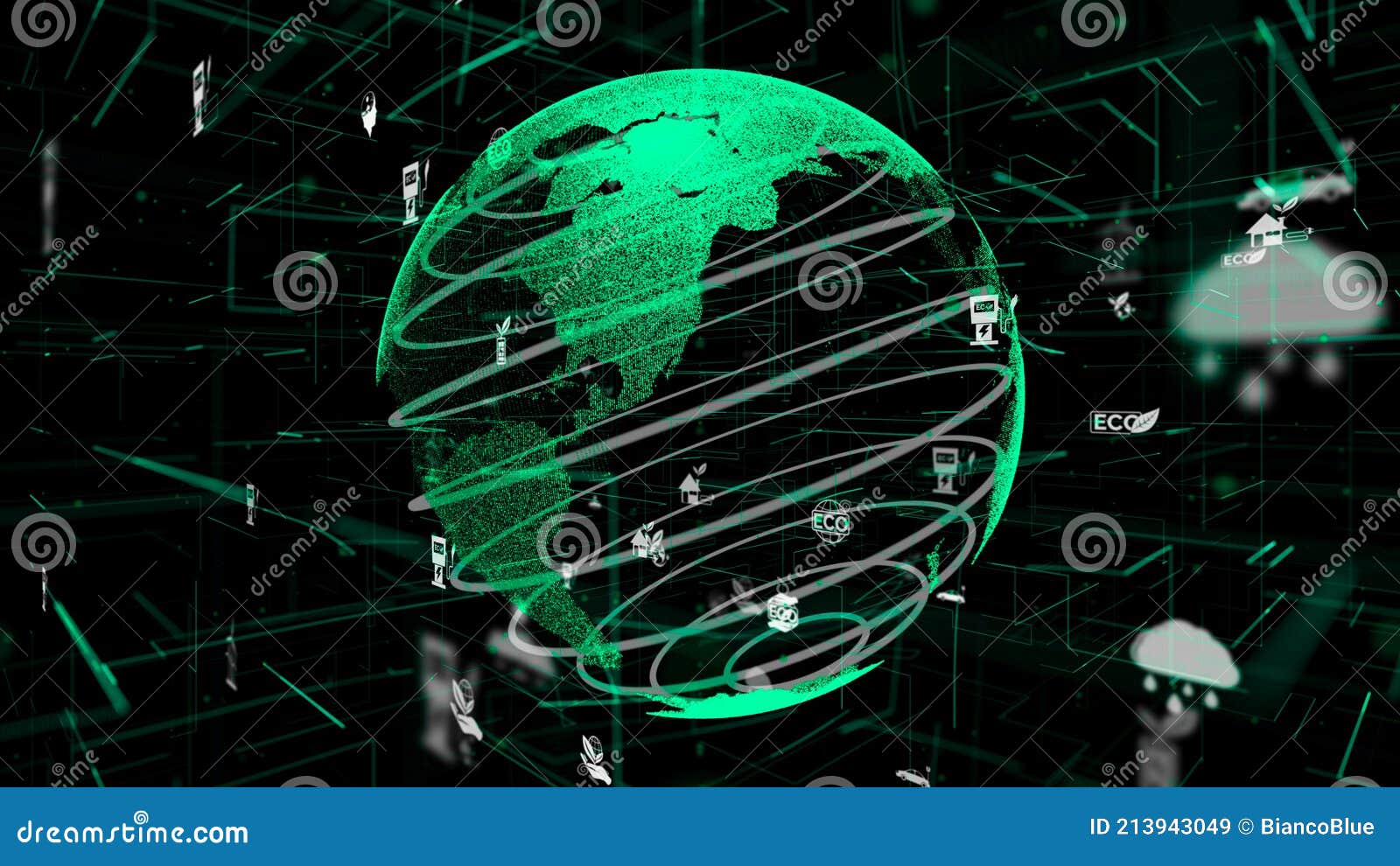 Green Environmental Friendly Technology Abstract Stock Illustration ...