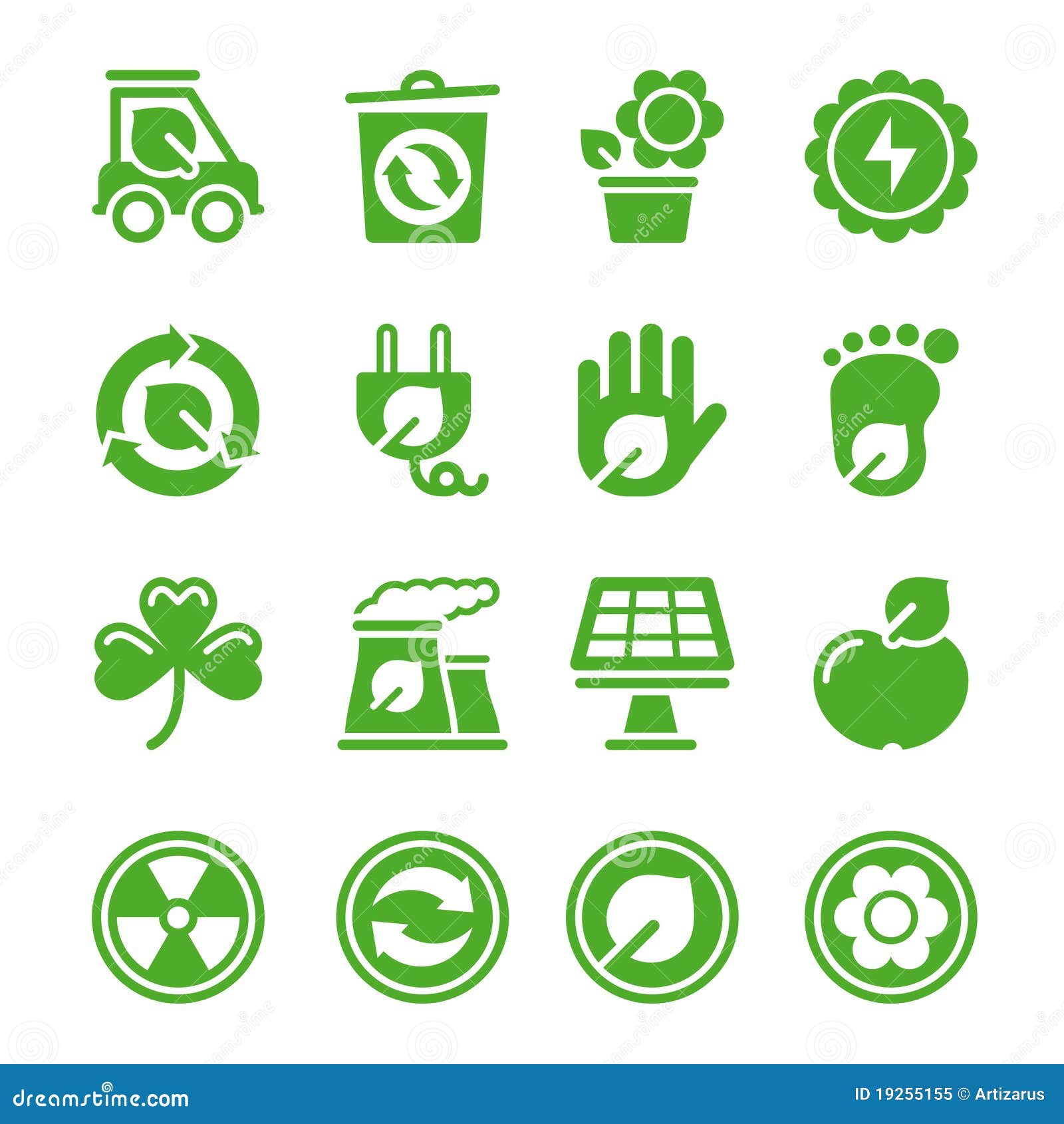 Green environmental icons stock vector. Illustration of elements - 19255155